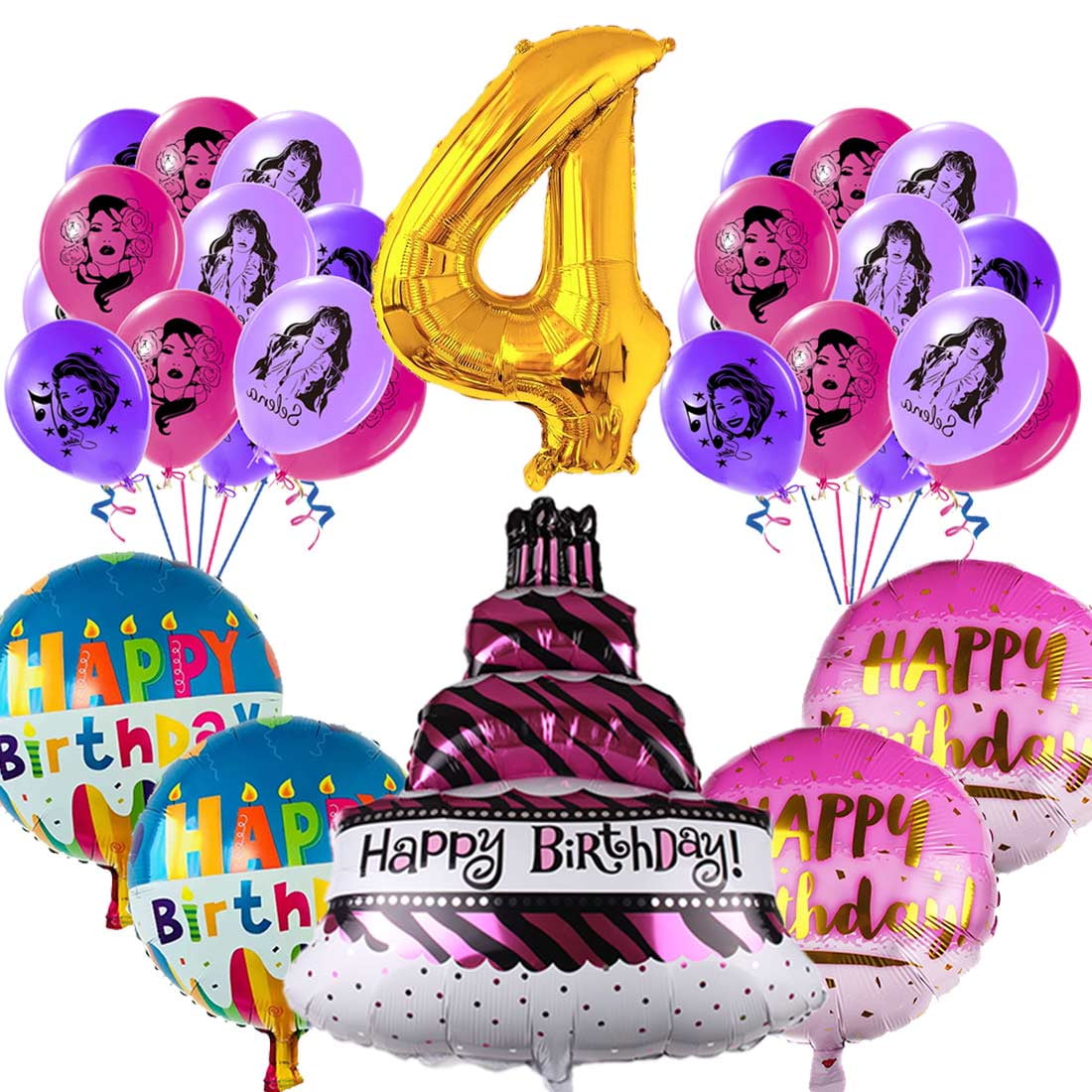 Selena Balloons Party Supplies 4th Big Number Decorations Decor Kit ...
