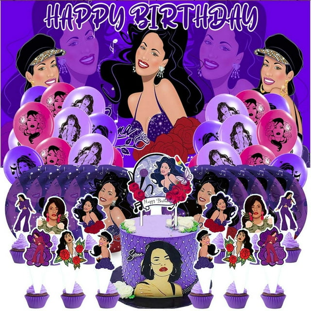 Selena Birthday Party Supplies Balloons Plates Decoration Cake Topper ...