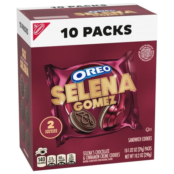 Selena Gomez OREO Cookies, Limited Edition, 10 Snack Packs (2 Cookies ...