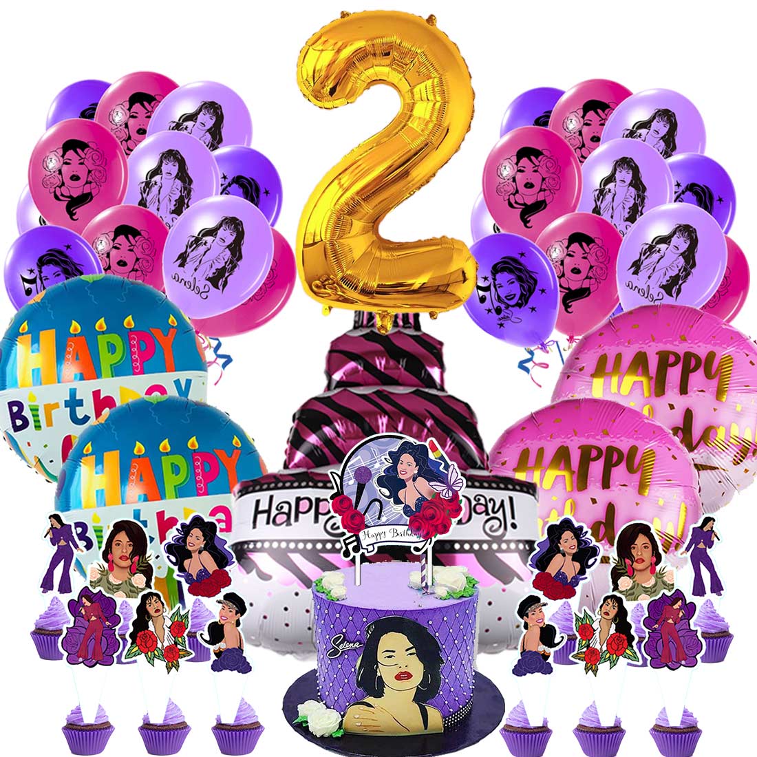 Selena Party Supplies 2nd Decor Kit Balloons Birthday Cake Topper ...