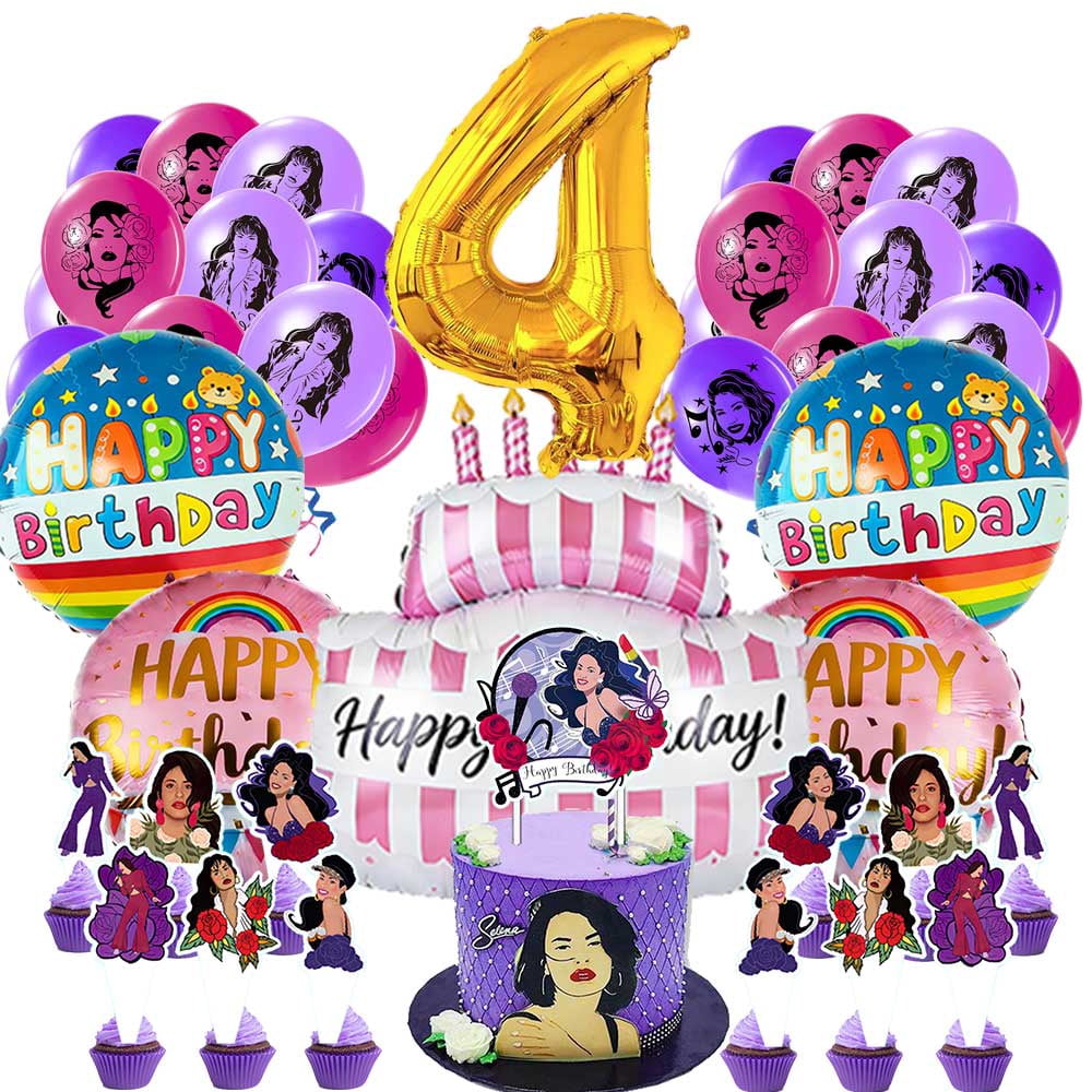 Selena Party Supplies 4th Decor Kit Balloons Birthday Cake Topper ...