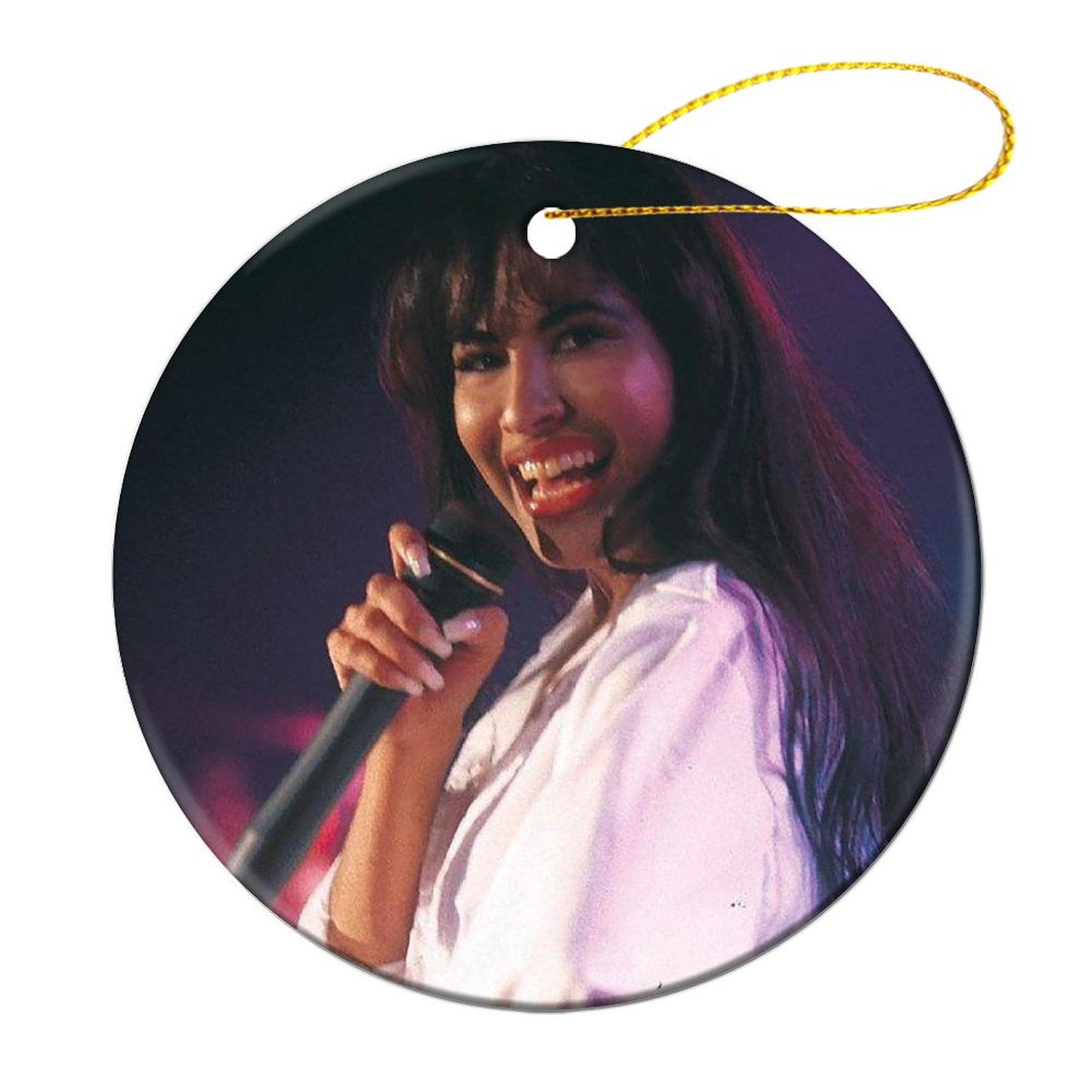 Selena Quintanilla Christmas Ornament - Round Ceramic Decor - Christmas ...