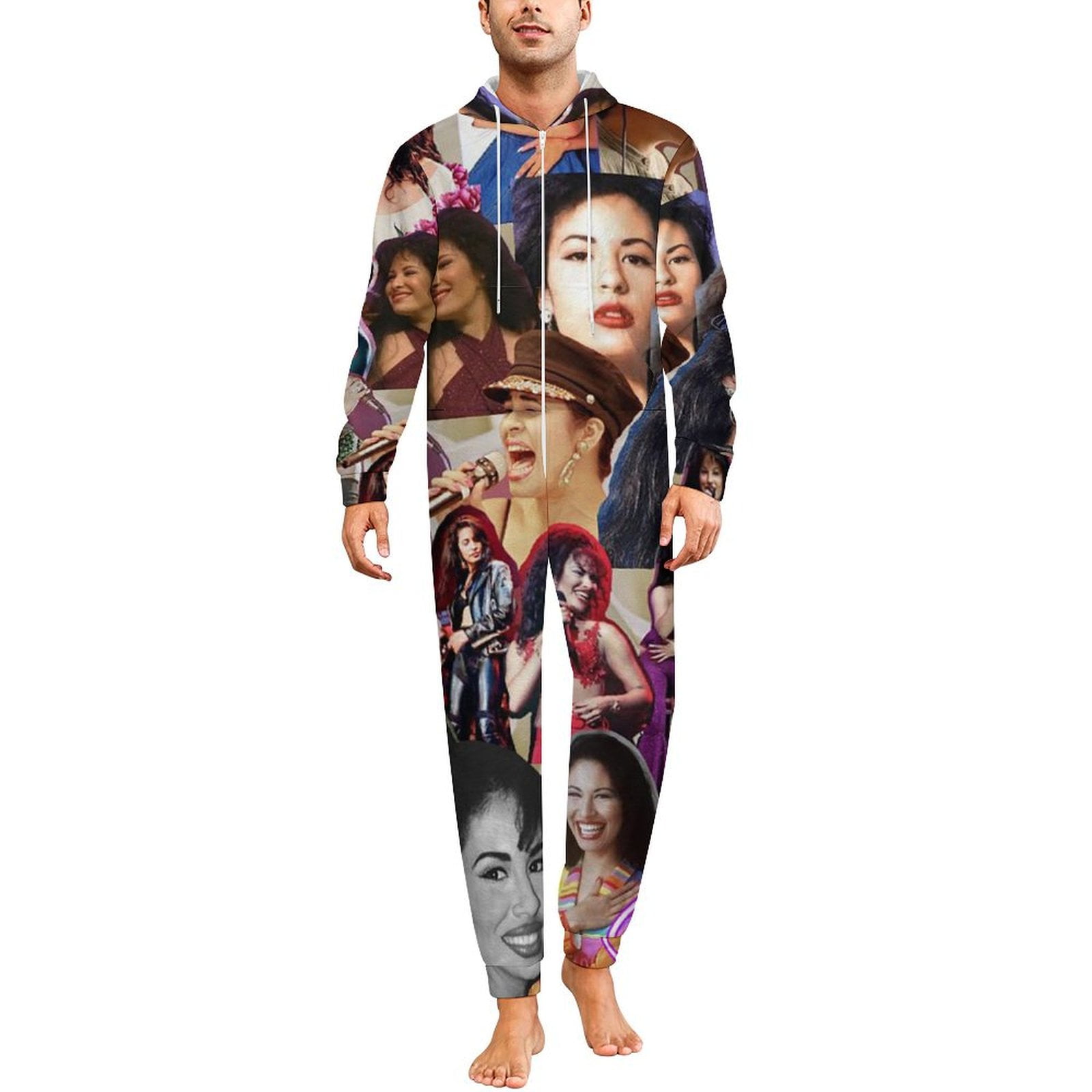 Selena Quintanilla Men's Hooded Jumpsuit - Zip Up One Piece Pajamas ...