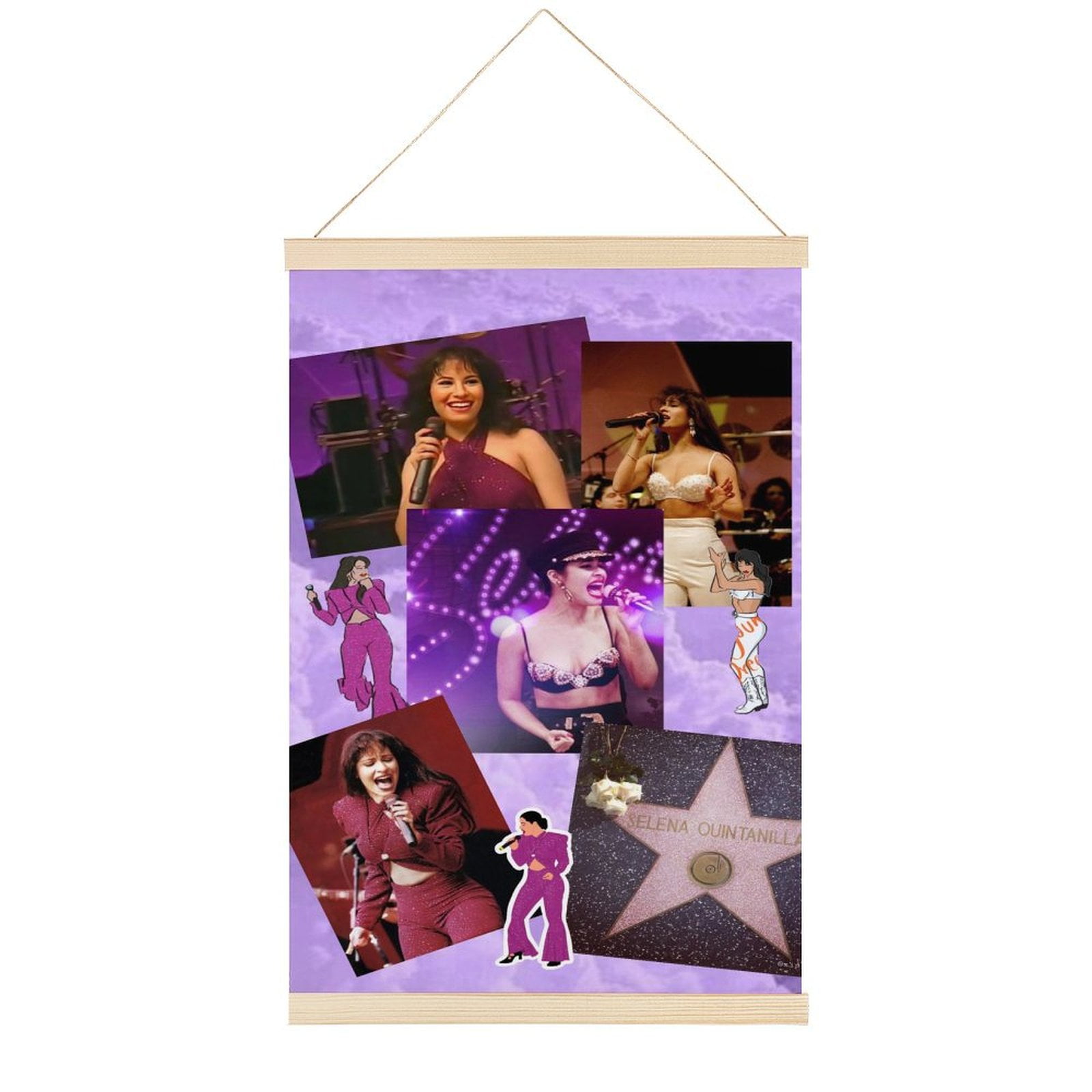 Selena Quintanilla Scroll Magnetic Poster Wall Picture Art Wood Frame ...