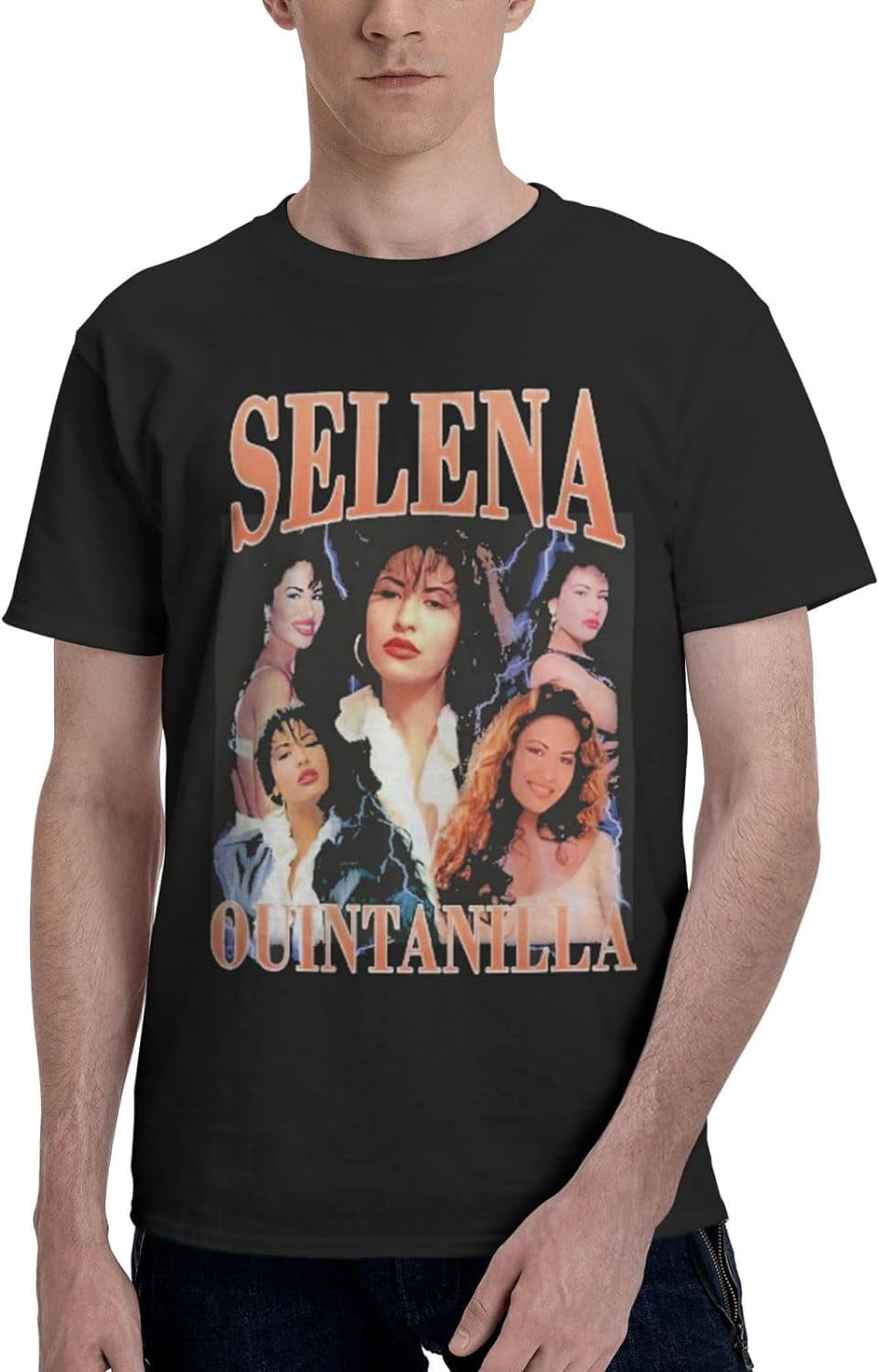 Selena Quintanilla Tshirt Men's T-Shirt 3D Printed Crew Neck Tees ...