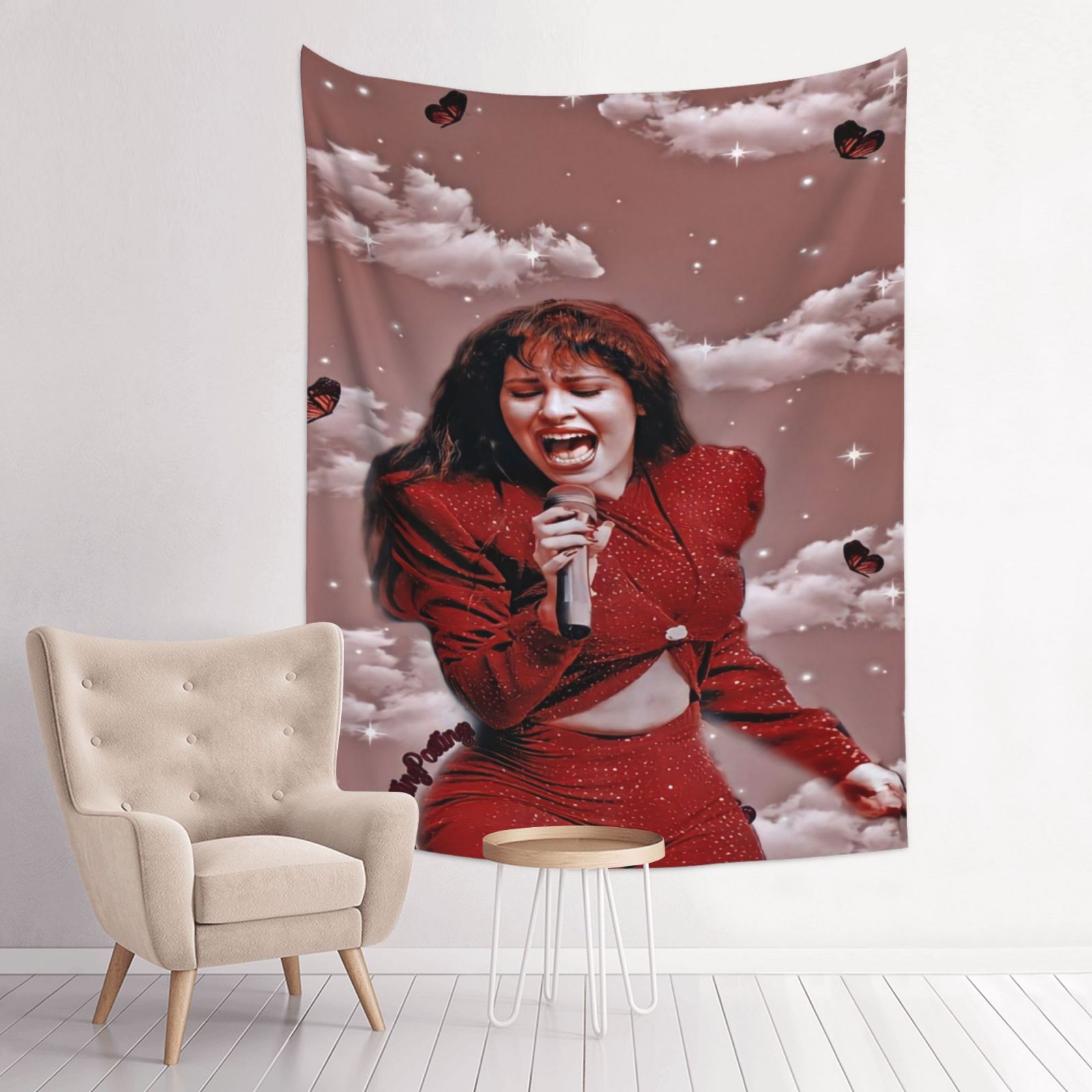 Selena Quintanilla Wall Art Cartoon Tapestry Hanging In Bedroom Living ...