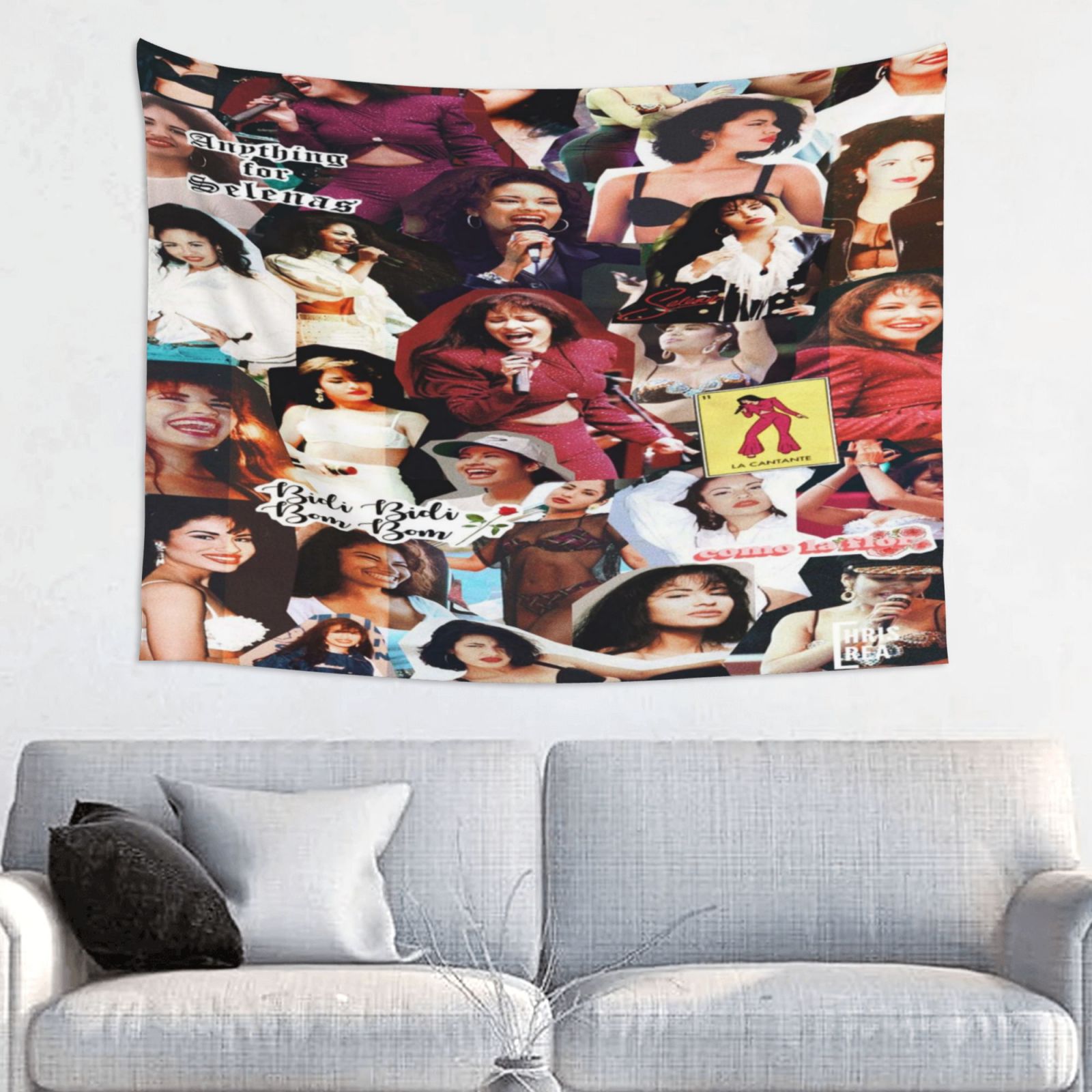 Selena Quintanilla Wall Art Cartoon Tapestry Hanging In Bedroom Living ...