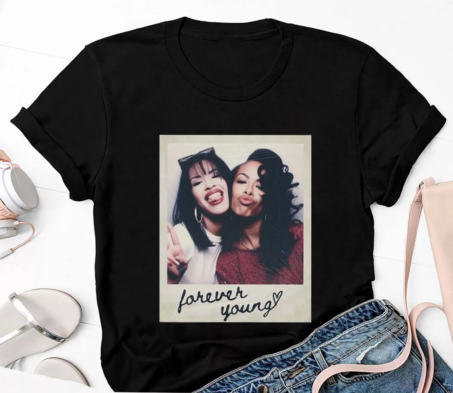 Selena Quintanilla and Aaliyah Haughton Photobooth Shirt, Fan Gift ...