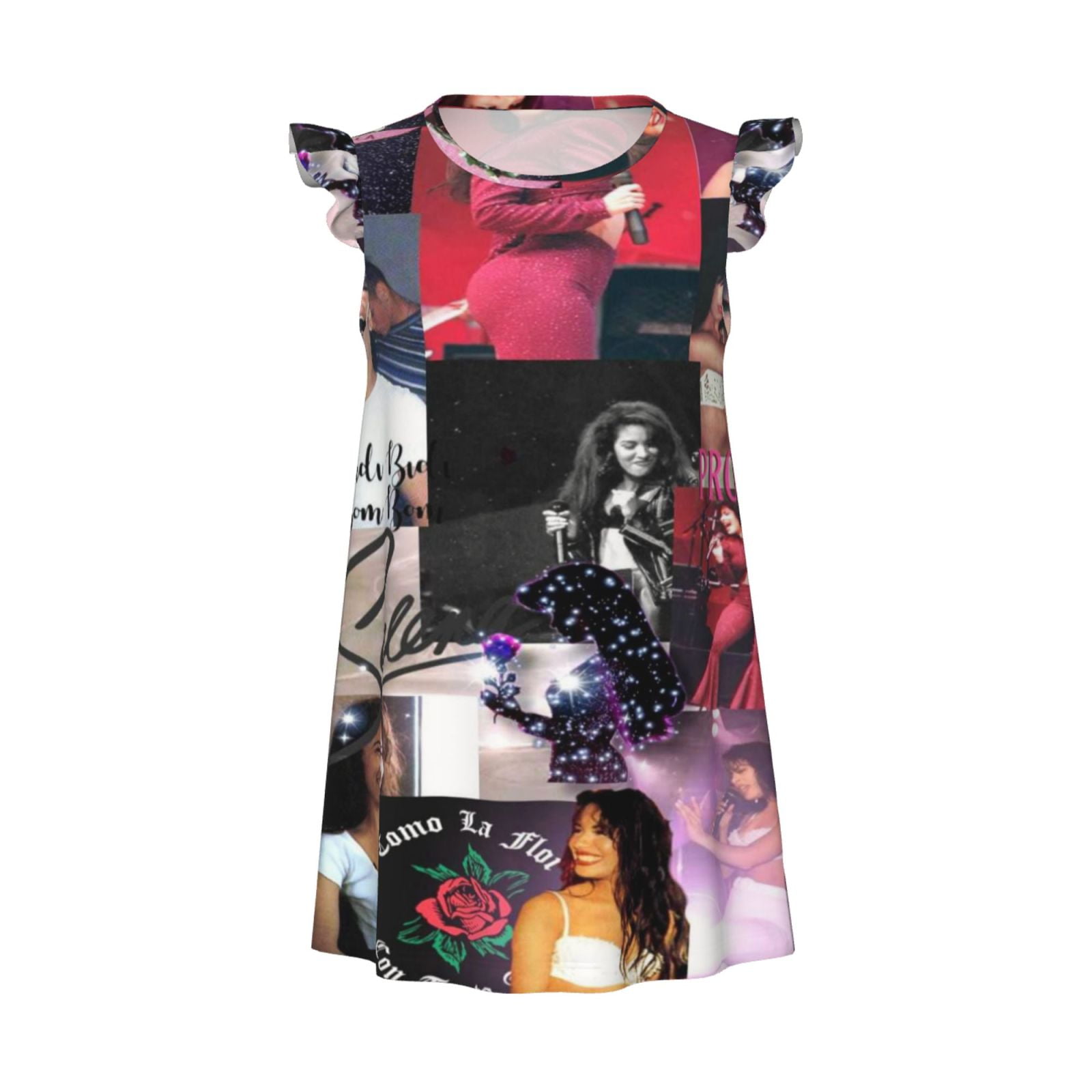 Selena Singer Quinta-Nill Flutter Sleeve Soft Fabric Casual Dress ...