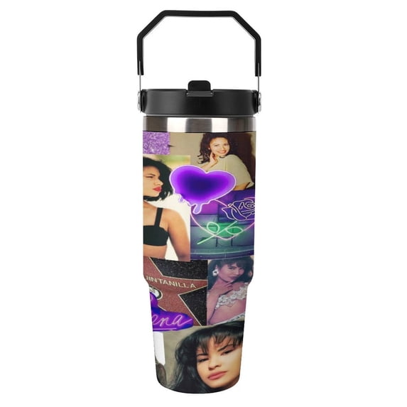Selena Singer Quinta-Nill Tumbler with Lid Straw Top Handle 30oz ...