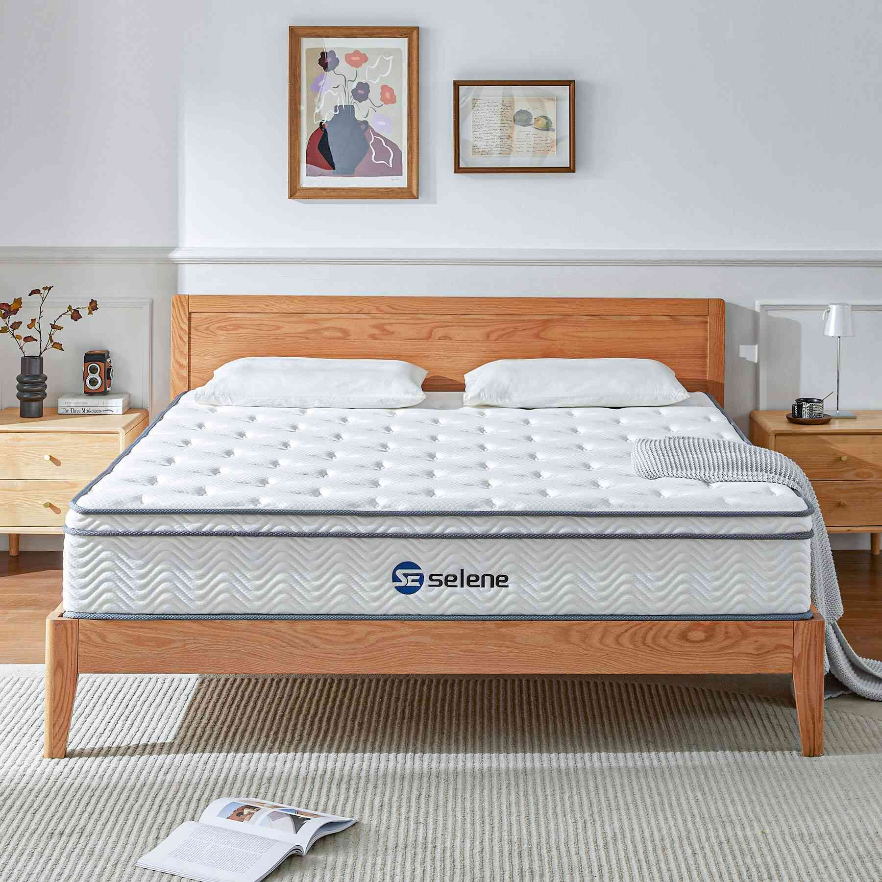 Selene Full Size Mattress 10 Inch Memory Foam Mattress Full Pocket Spring Mattress in a Box for Motion Isolation Edge Support Pressure Relief