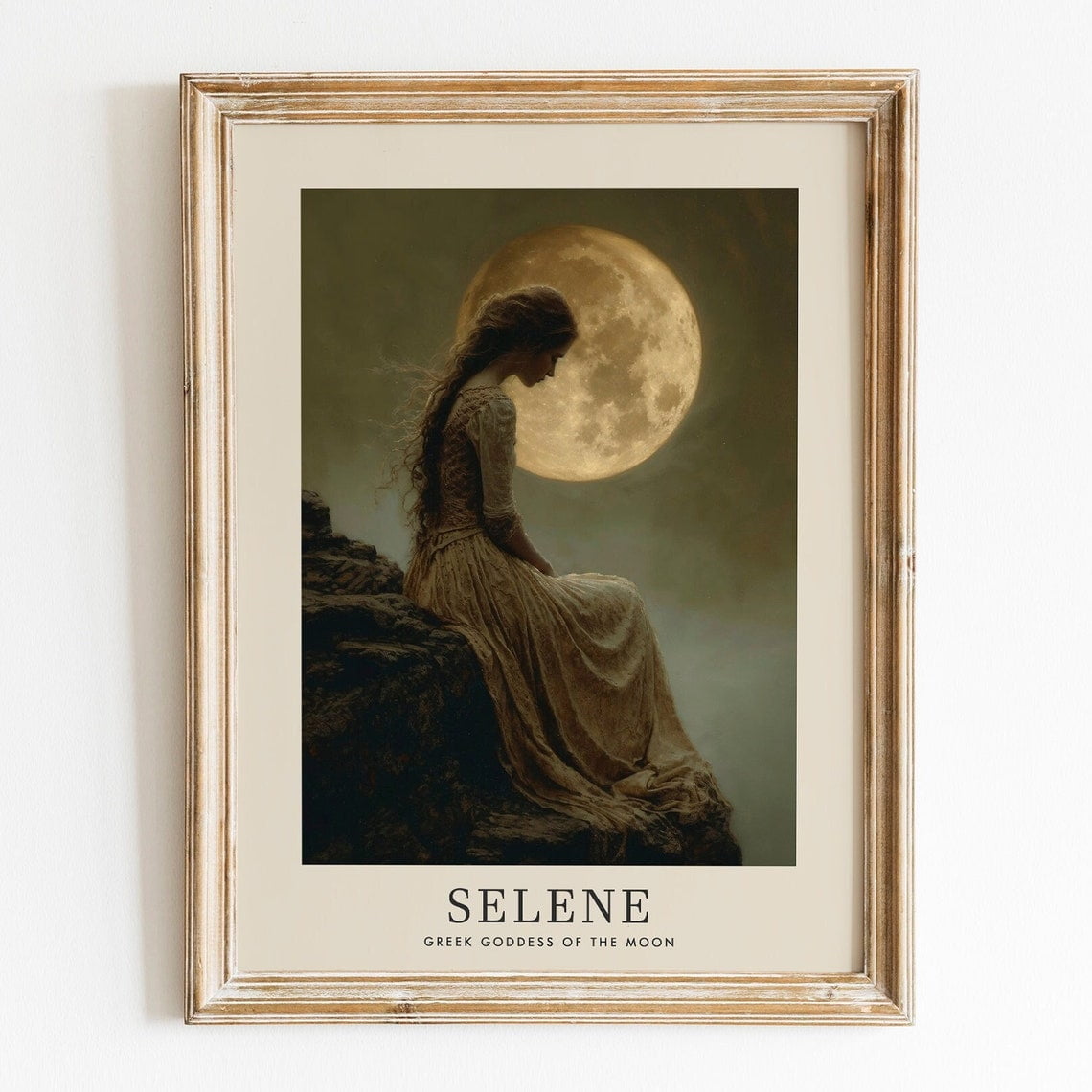 Selene Greek Goddess Of The Moon, Printable Wall Art, Tonalism Style, Painting Decor, Greek Art ...