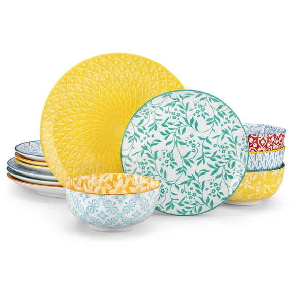 Selene Plates And Set For 4 12 Pieces Dinnerware Sets Mircowave ...