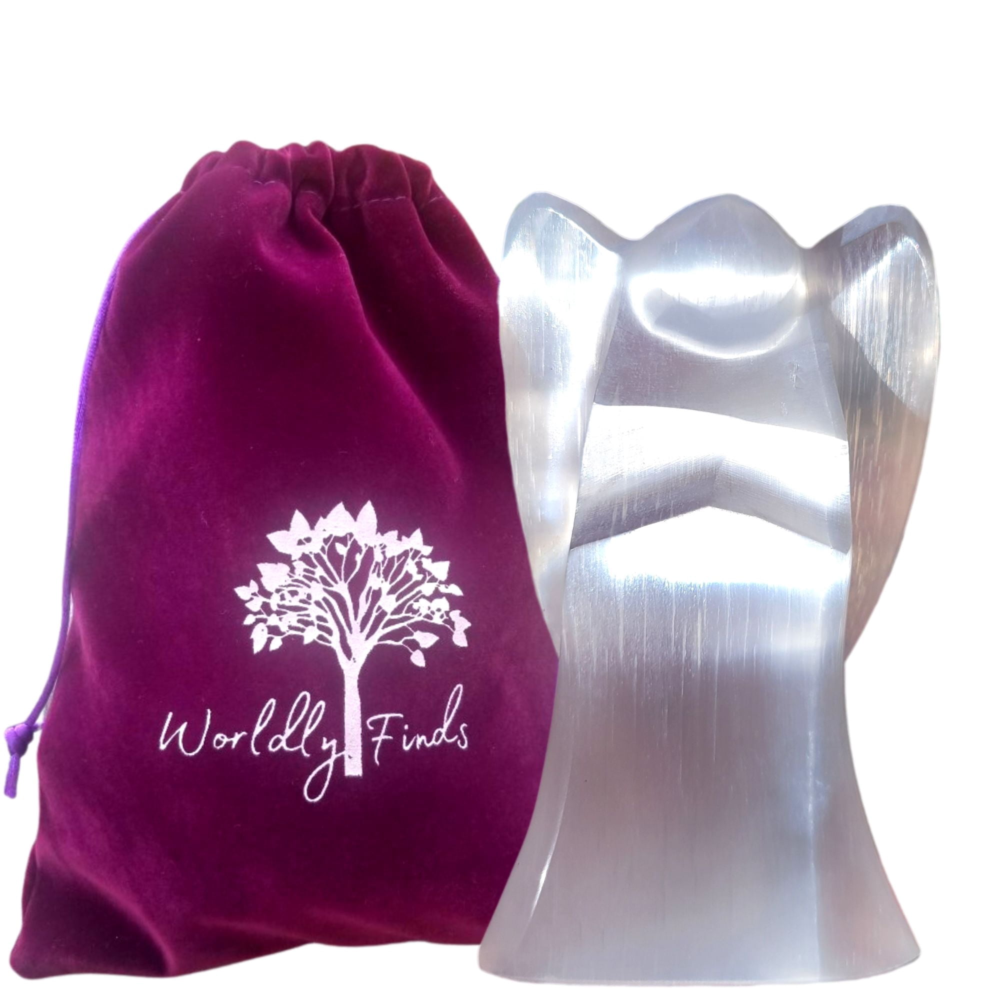 Selenite Crystal Angel Figurines, 4” Guardian Selenite Angel Figure ...