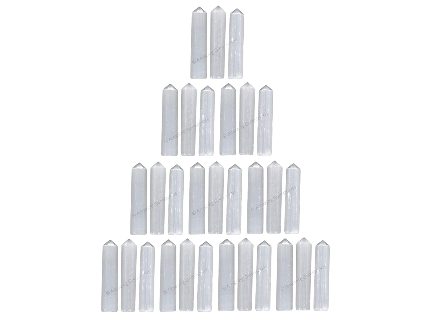 Selenite Crystal Hexagonal Points, DIY Jewelry Making (3 pcs) - Walmart.com