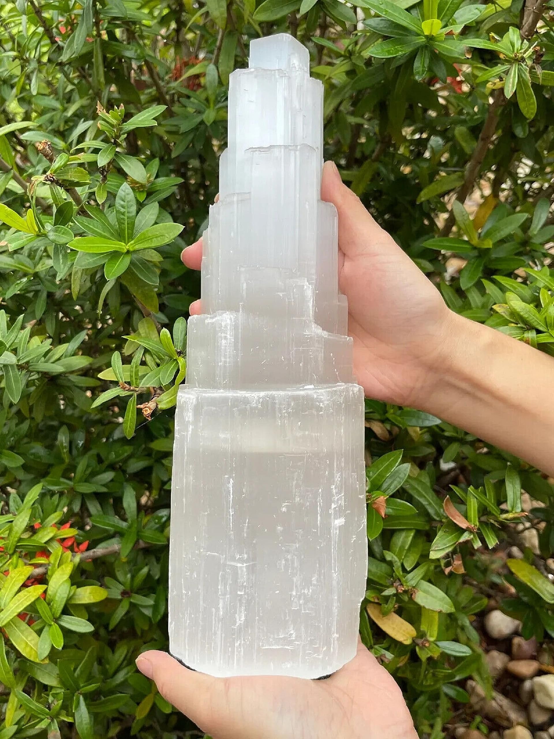 Selenite Skyscraper Lamp, 6", 8", 10", 12", 16" Tall Selenite Tower ...