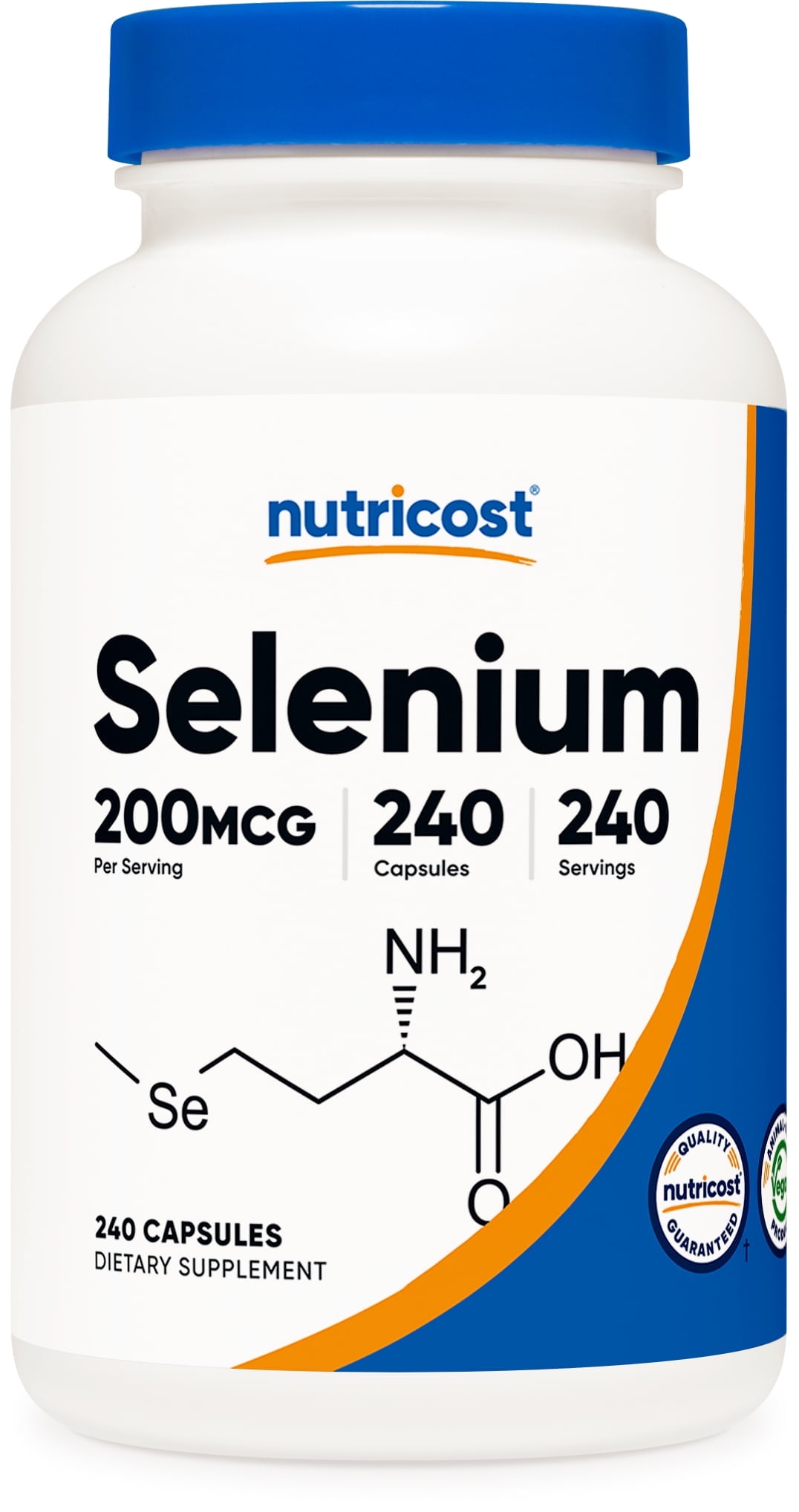 Nutricost Selenium Dietary Supplement, 200 mcg, 240 Vegetarian Capsules ...