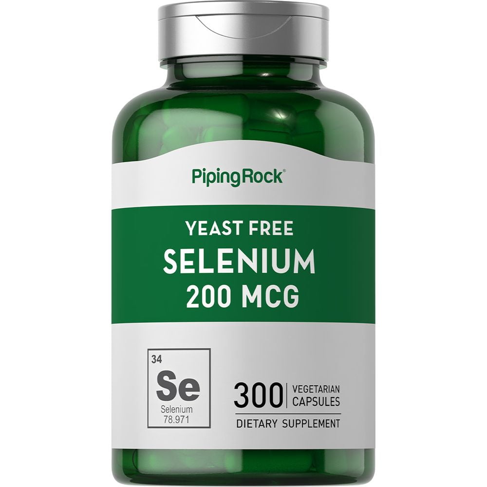 Selenium 200mcg | 300 Vegetarian Capsules | Yeast Free | by Piping Rock ...