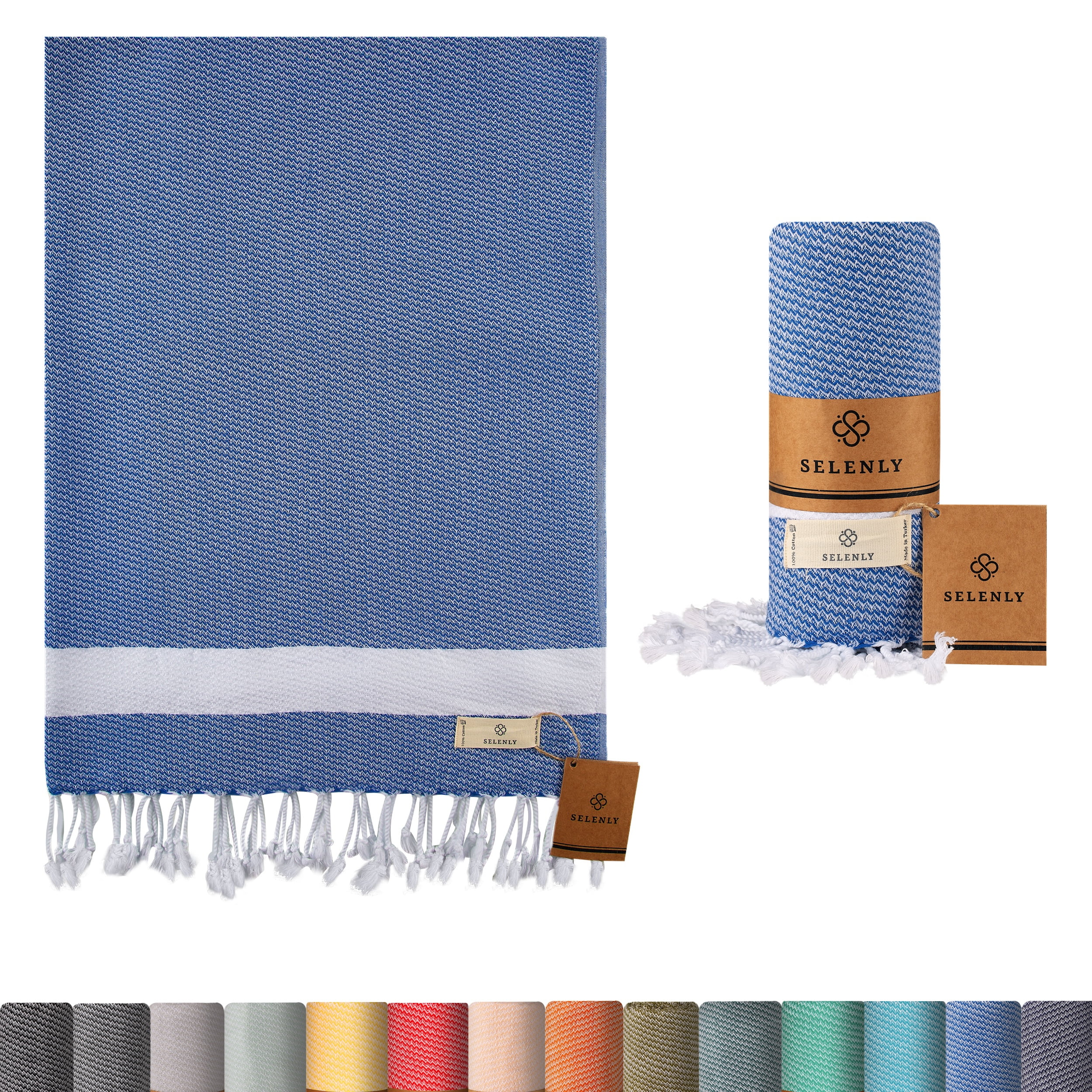 Selenly 100% Cotton Turkish Towel | Turkish Beach Towel Quick Dry | Pre ...