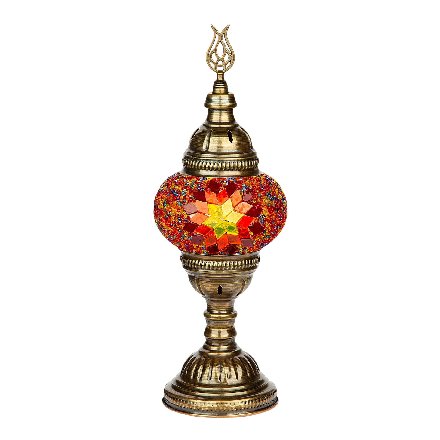 Selenly 11" Handcrafted Turkish Mosaic Lamp, 3.93" Colorful Stained ...