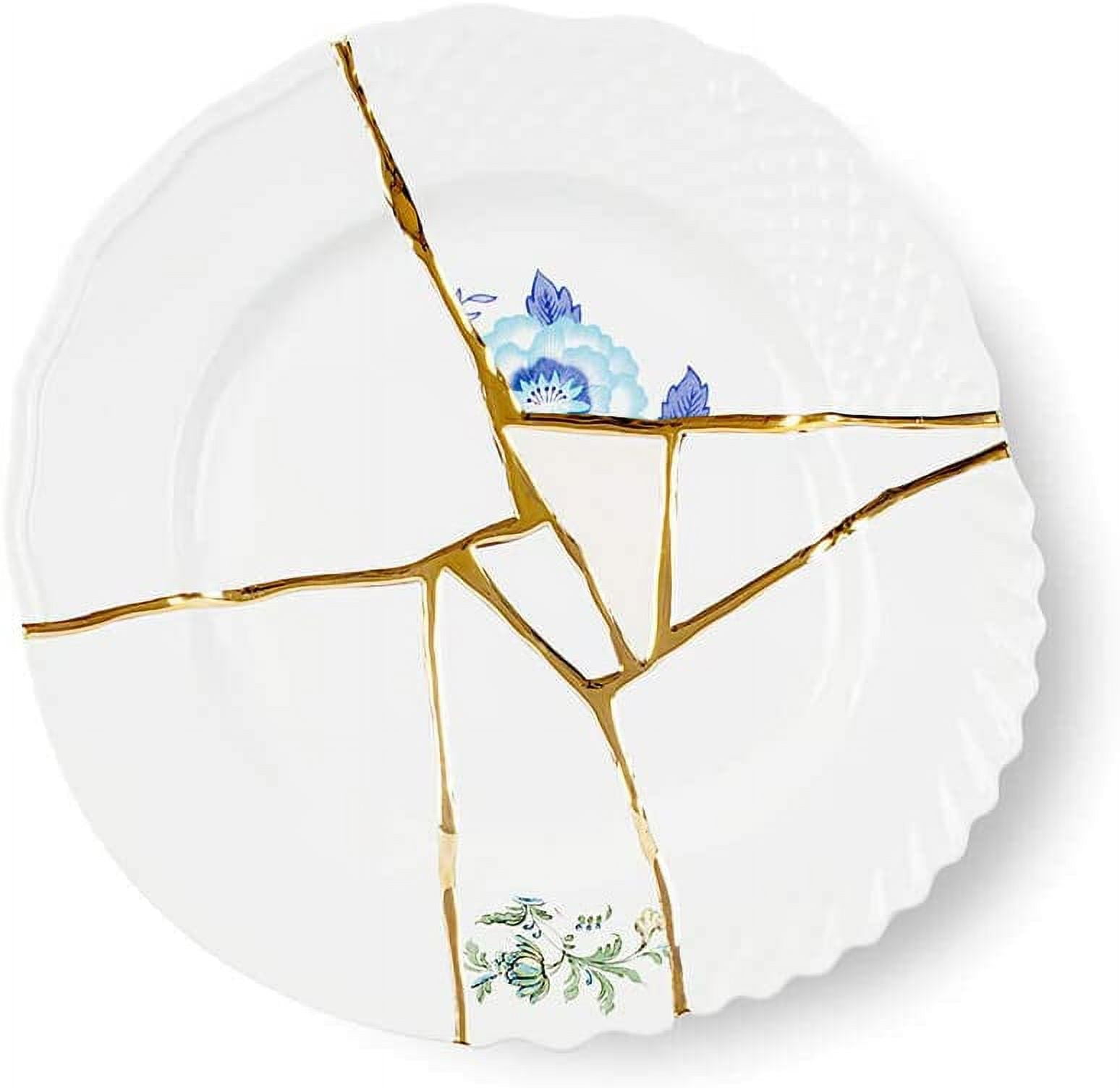 Seletti Kintsugi Dinner Plate in Porcelain and 24 Carat Gold mod. 3 - Walmart.com