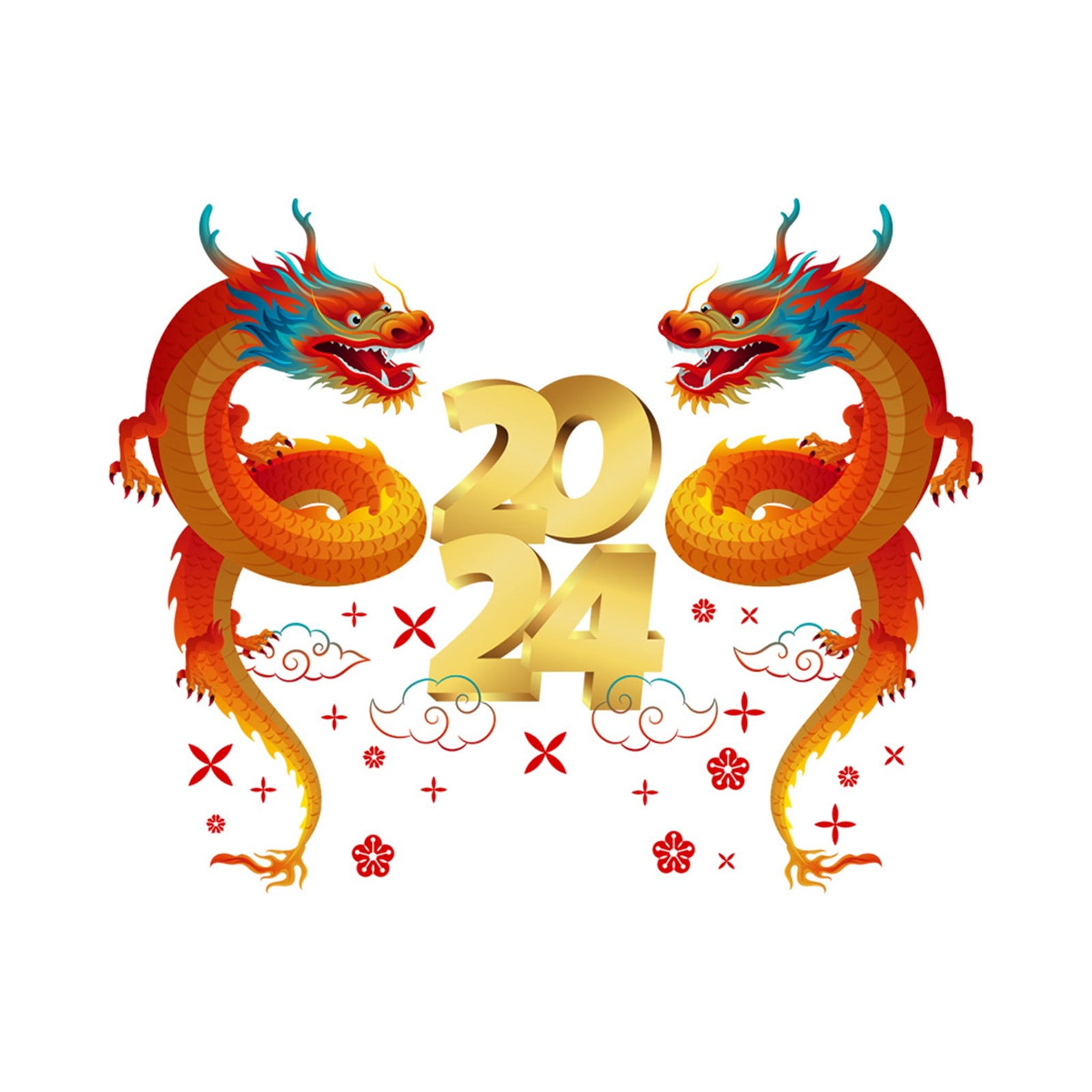 Self 2024 New Year Party Decorative Window Sticker 2024 Year Of The ...