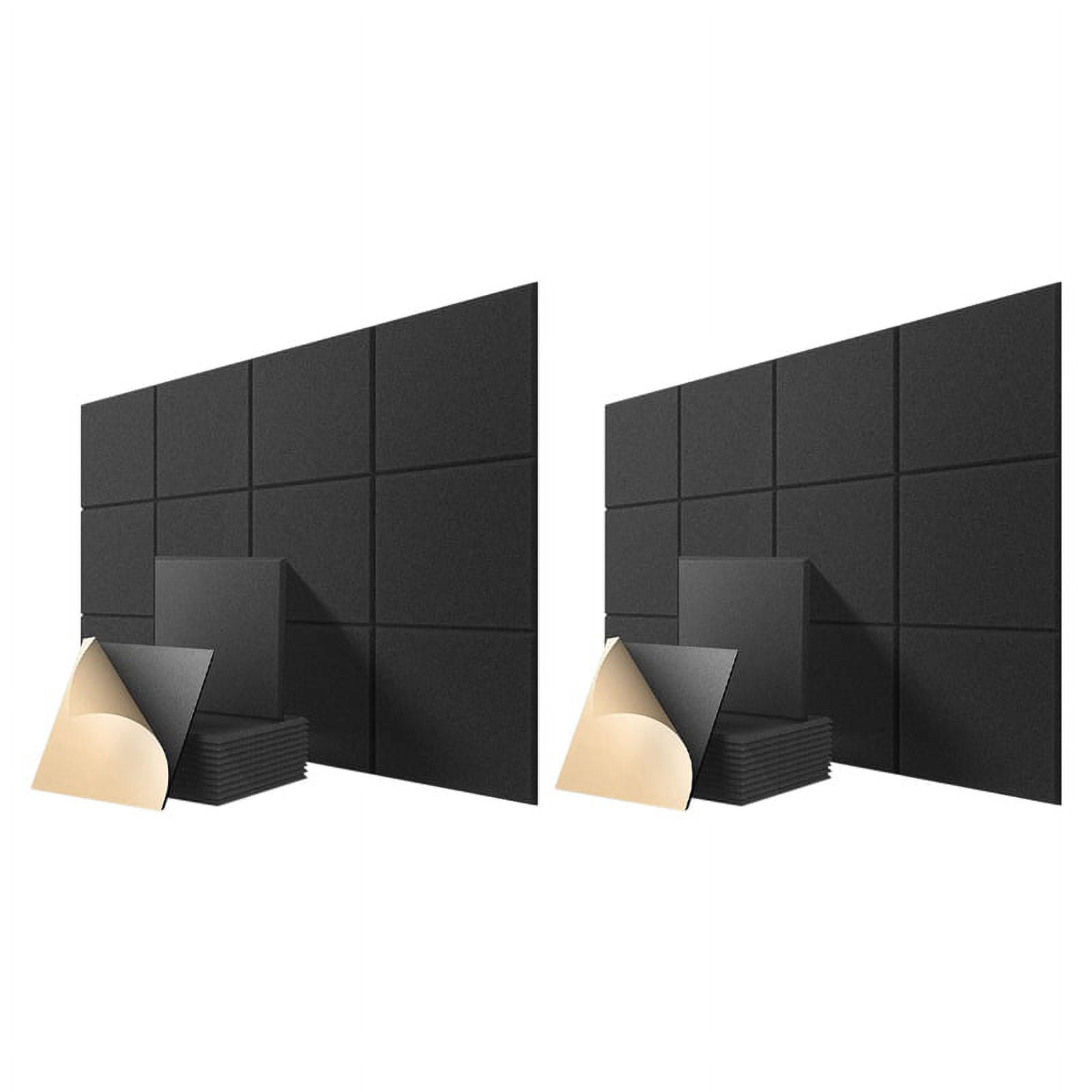 Self-Adhesive Acoustic Panels 24 Pack,12 x 12 x 0.4 Inch Sound Proof ...