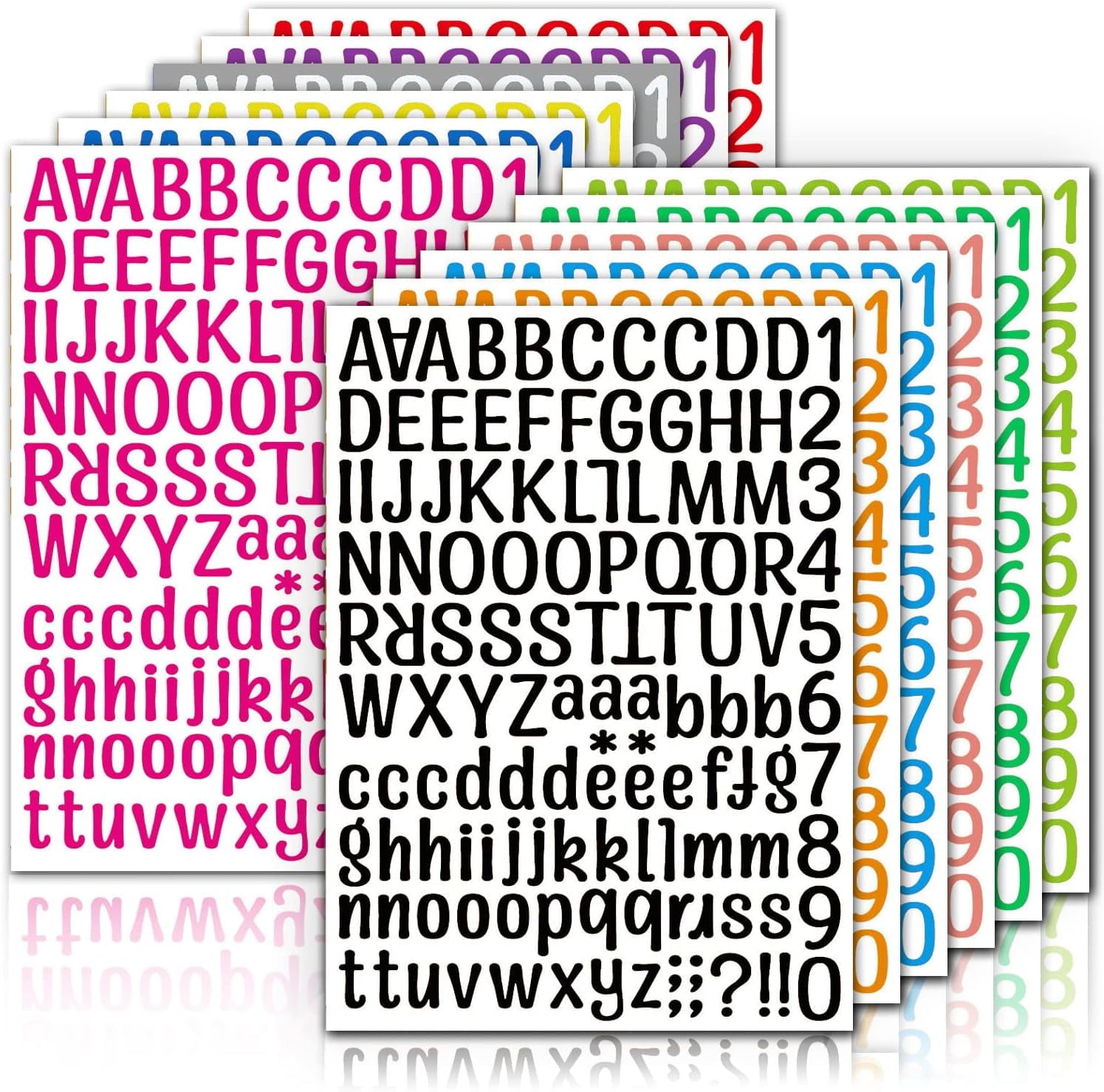 Self-Adhesive Alphabet Stickers,Happon 1512 Pcs 12 Sheets Letter ...