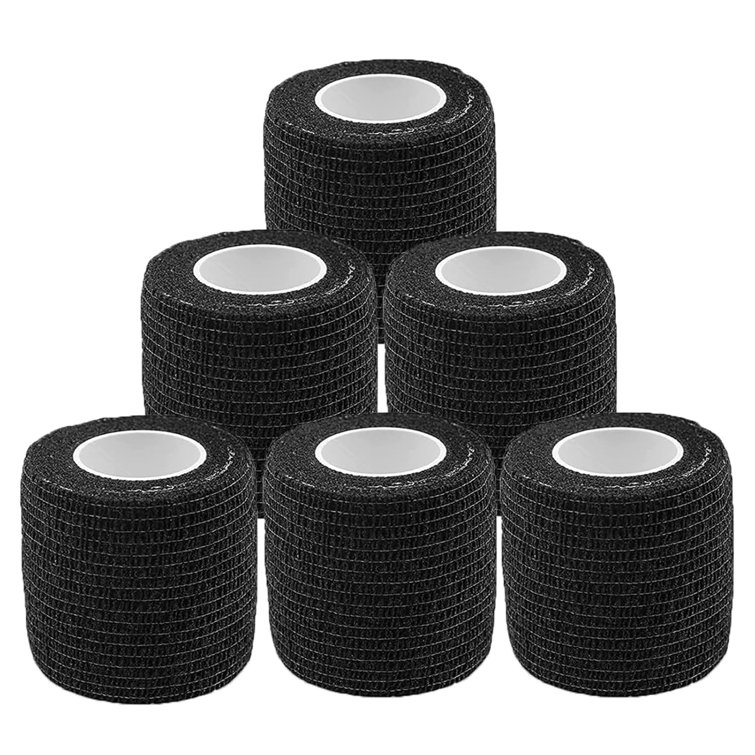 Self Adhesive Bandage - 6pcs 2in x 5 Yards Black Breathable Cohesive ...