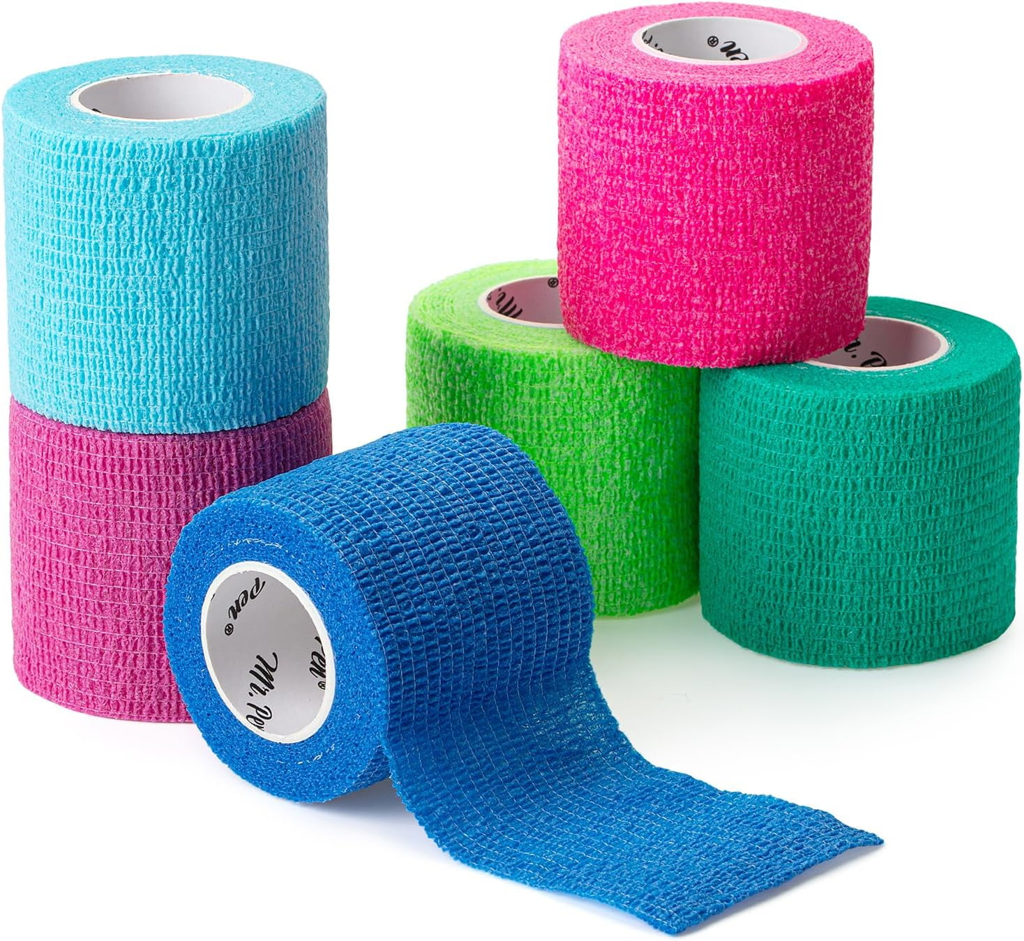 Mr. Pen- Self Adhesive Bandage Wrap, 6 Pack, Colorful, 2“ x 5 Yards ...
