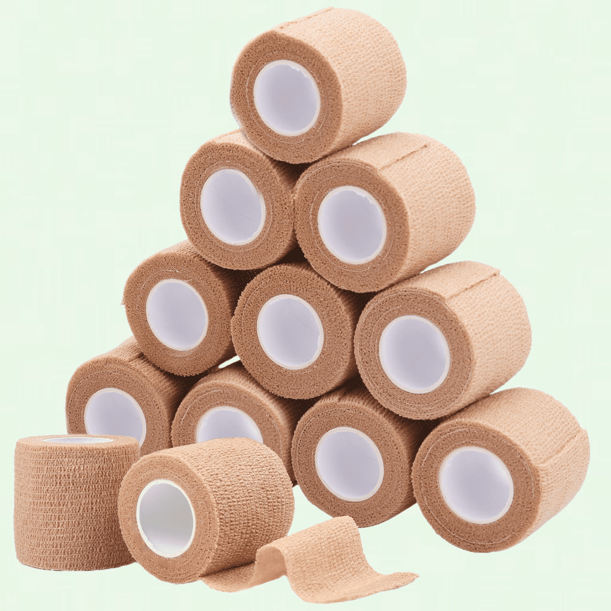 Self-Adhesive Bandage Wraps, 12-Pack, 2" x 5 Yards, Non-Woven Medical ...