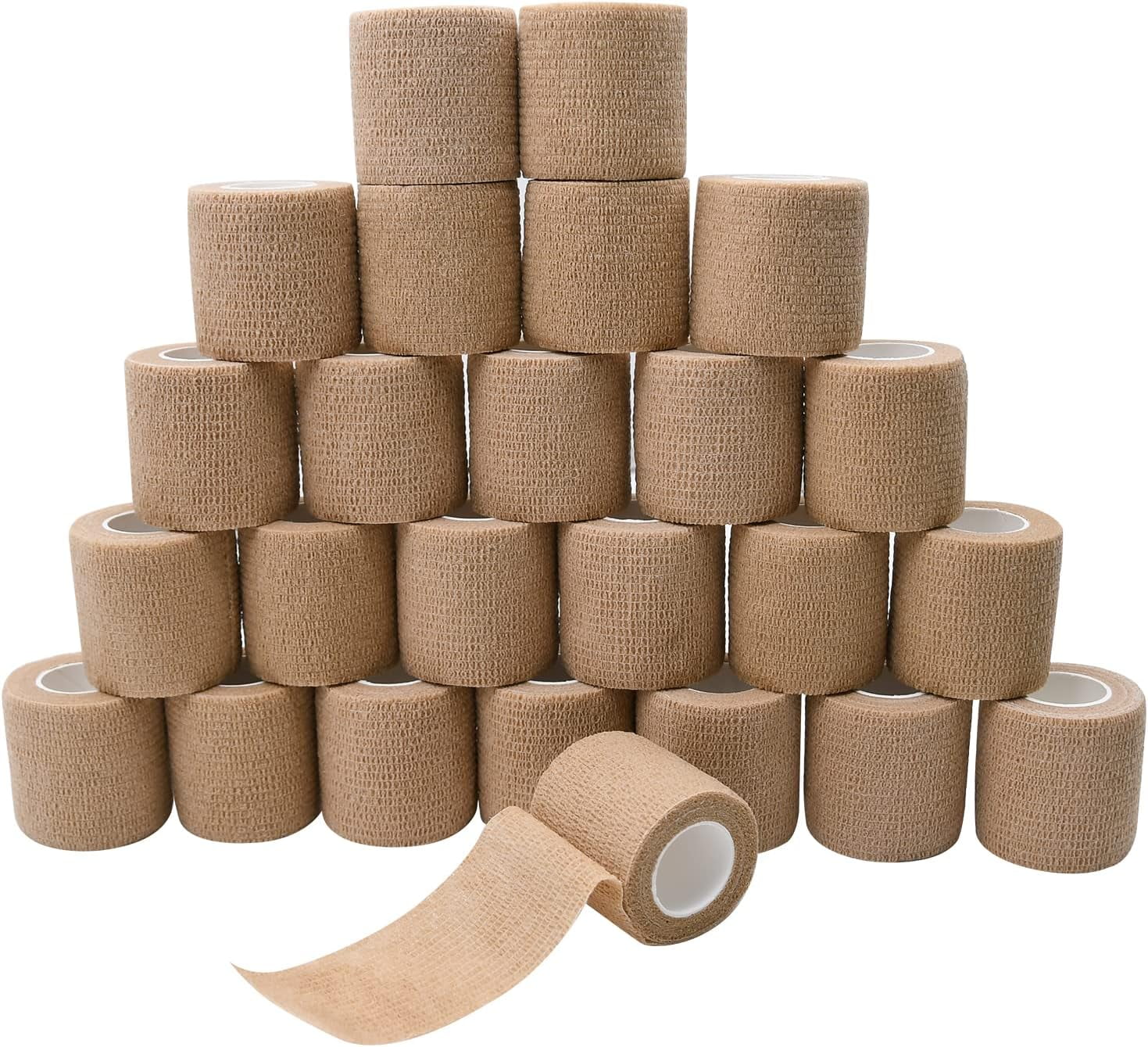 Self Adhesive Bandage Wraps, 24/48/72 Pack 1/2/3 Inch 5 Yards ...