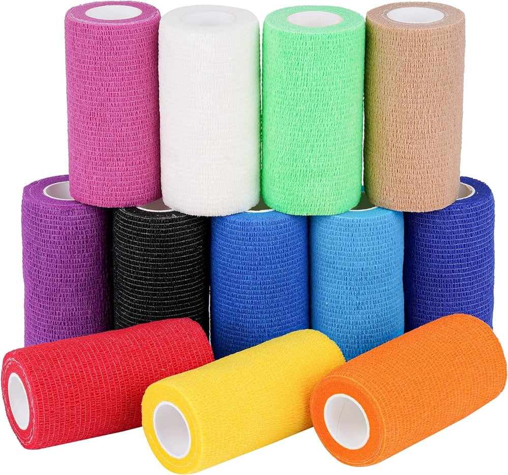 Self Adhesive Bandages Wrap,12 Pcs Elastic Athletic Bandages Wrap for ...