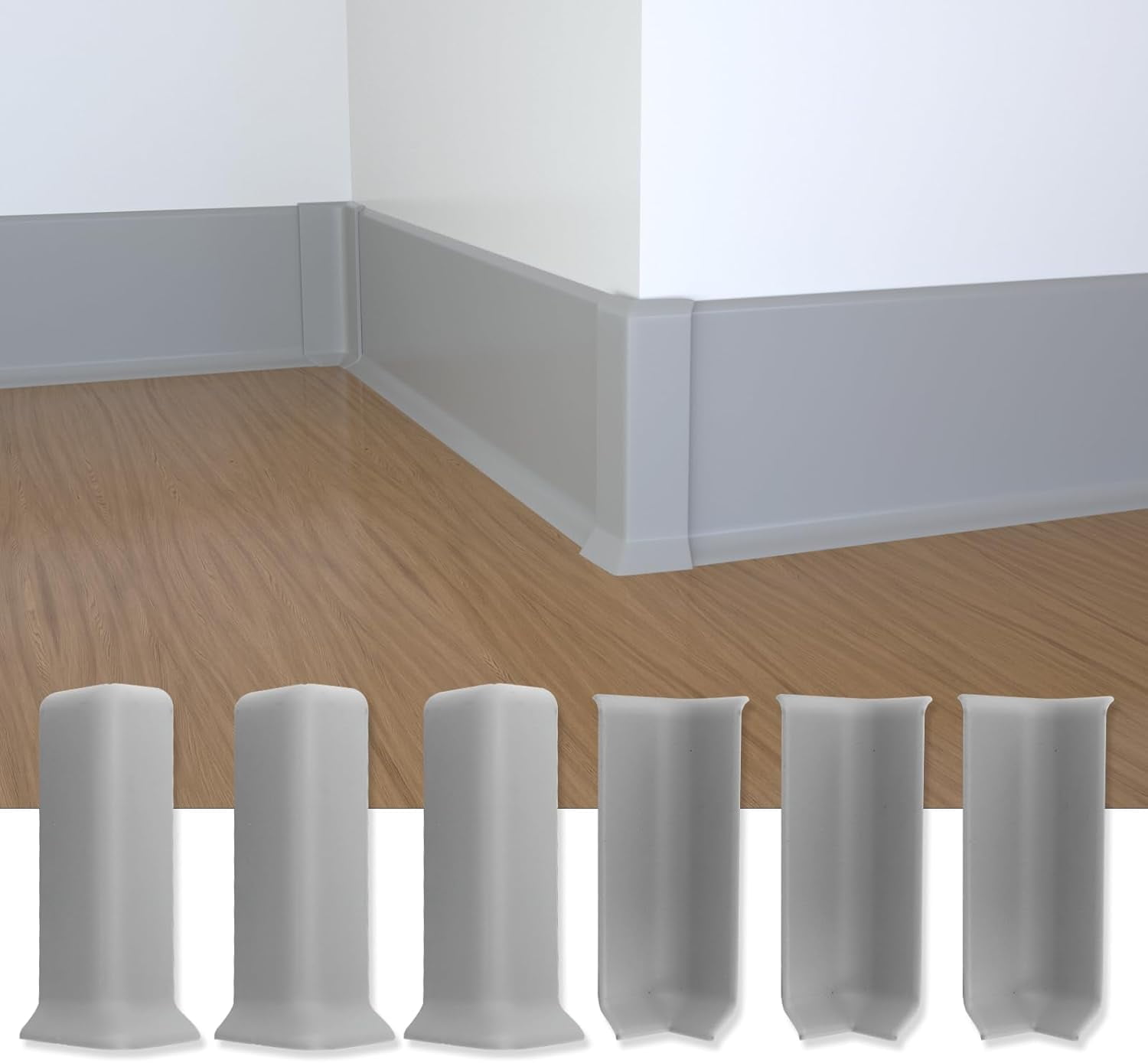 Self Adhesive Baseboard Corner Blocks, 6inch(Width)3 Inside + 3 Outside ...