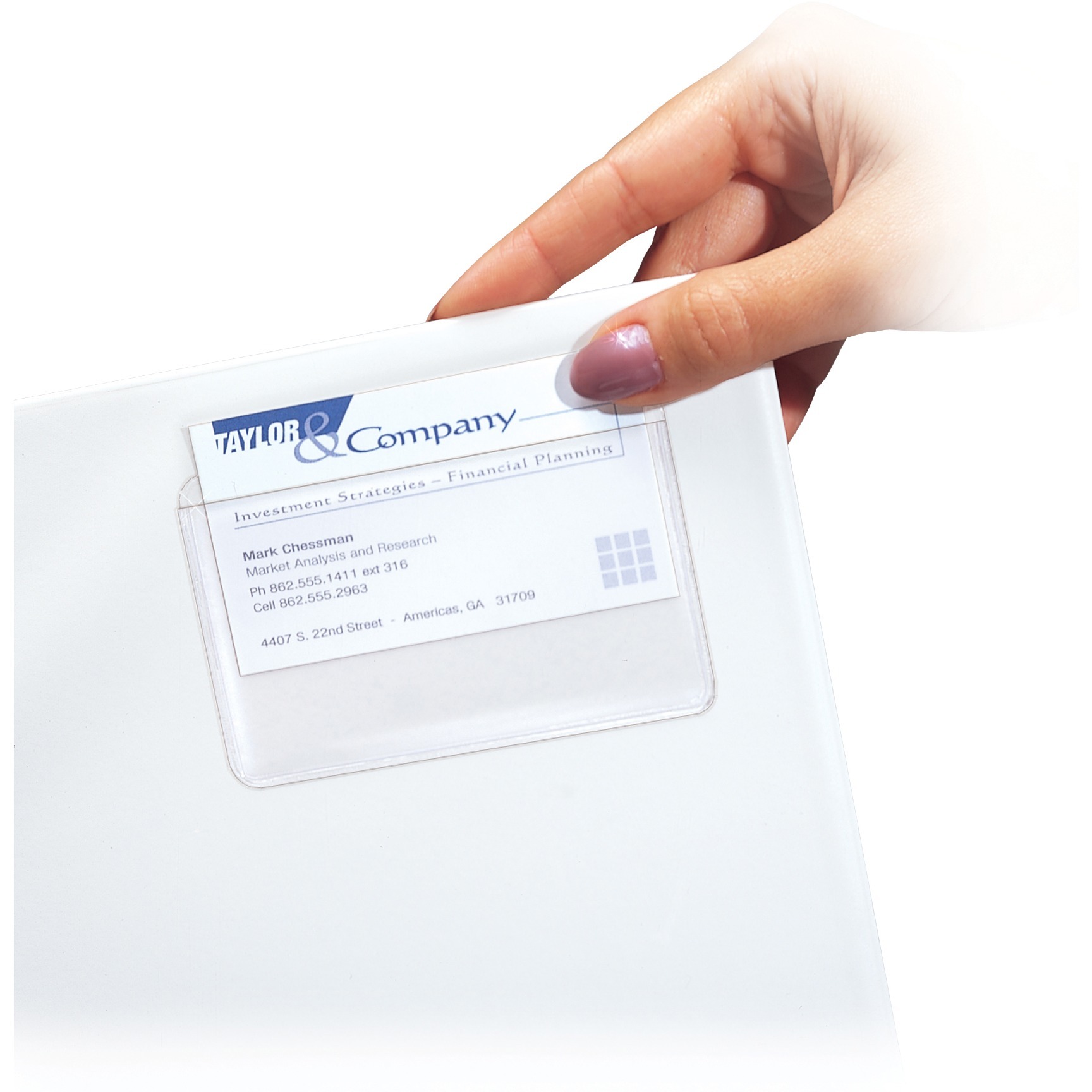 Self-Adhesive Business Card Holders, Top Load, 2 X 3 1/2, Clear, 10 ...