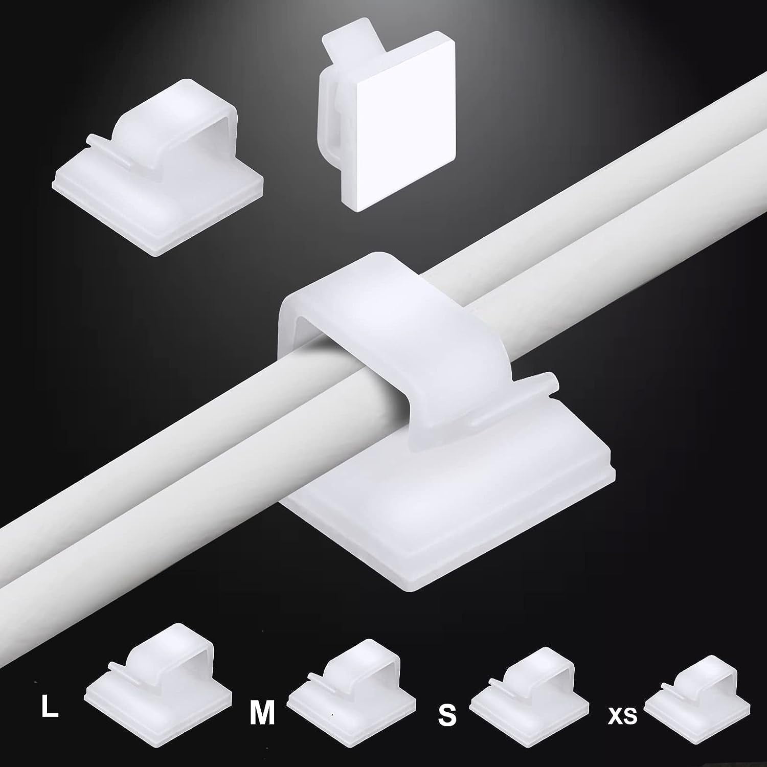 Self Adhesive Cable Management Clips, 60pcs Adhesive Cable Clips Wire Clips, Plastic Cable ...