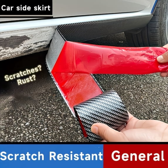 Self-Adhesive Car Side Skirt Protector - Carbon Fiber Texture PVC Anti ...