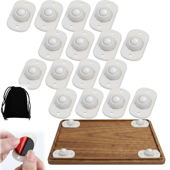 Self Adhesive Caster Wheels, Mini Stick on Wheels 360° Swivel Appliance ...