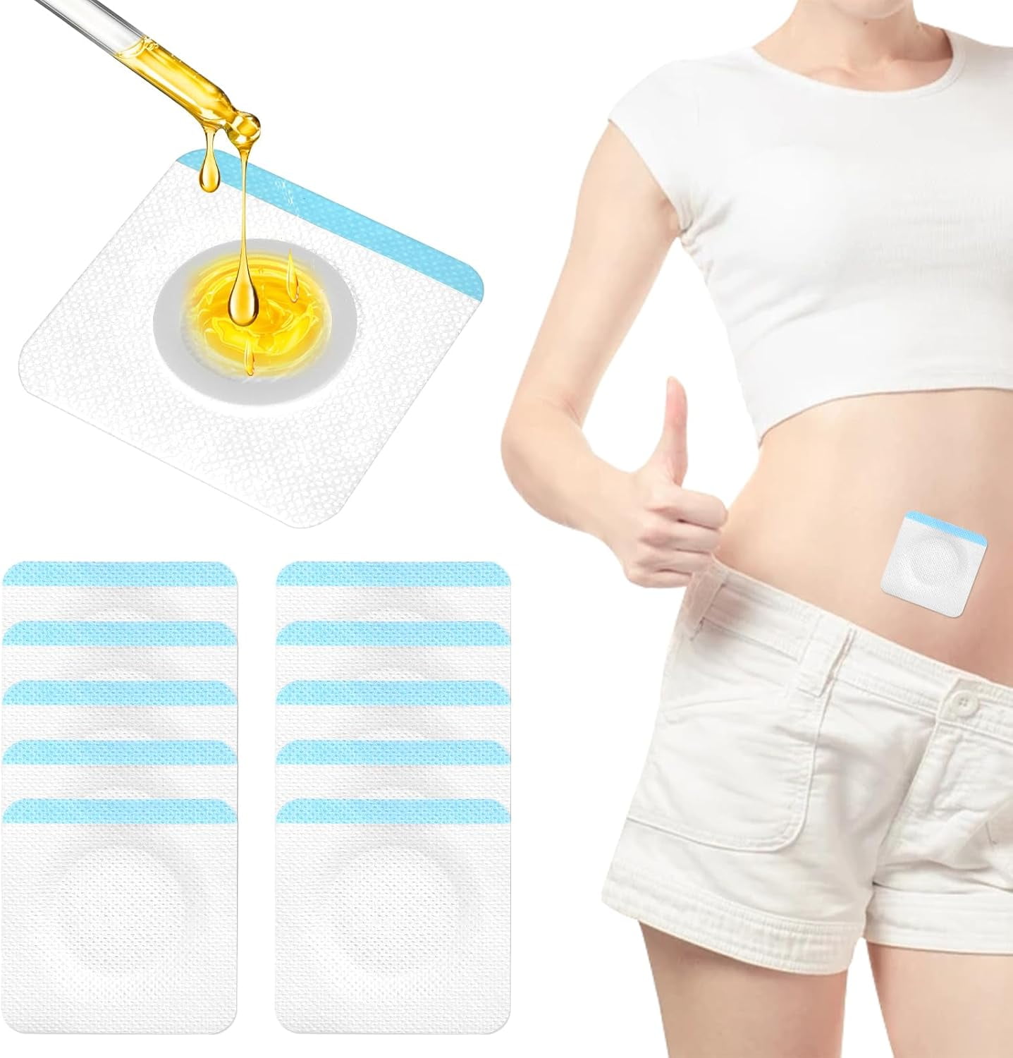 Self-Adhesive Castor Oil Pack Wrap - 10 Pcs Absorbent Belly Button ...