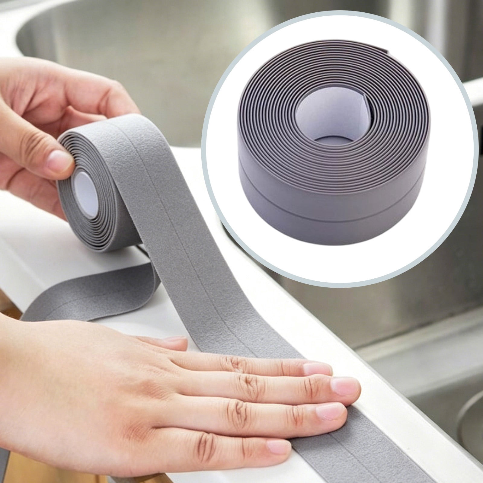Self Adhesive Caulk Tape 1.5"*10.5Ft, Waterproof Caulk Strip Seal, Peel ...