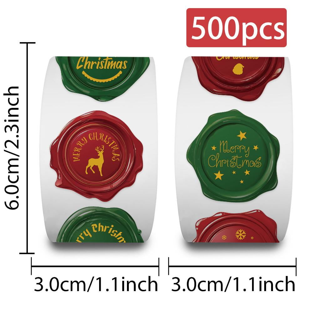Self-Adhesive Christmas Seals for Greeting Cards and Gift Wrapping with ...