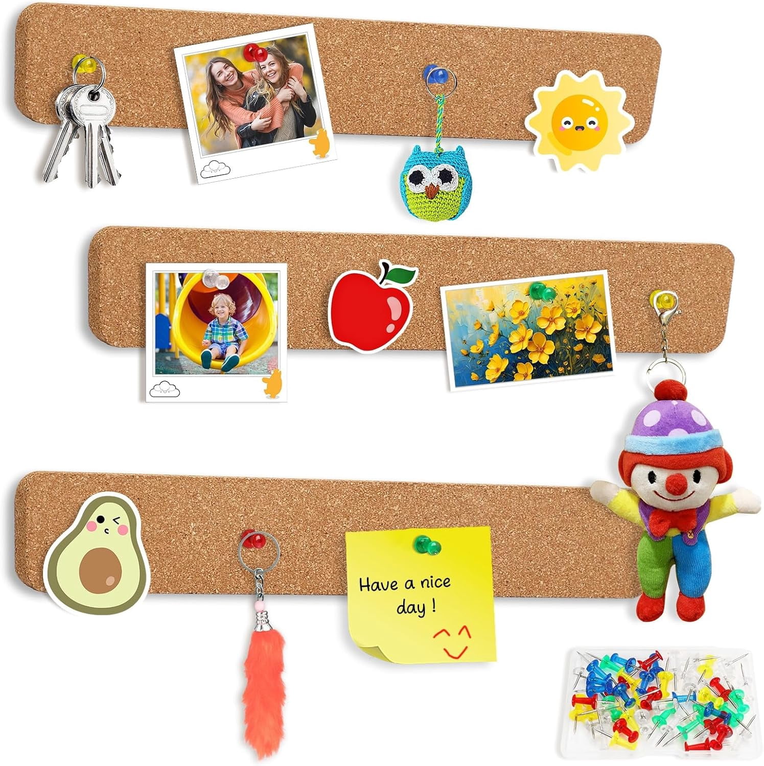 Self-Adhesive Cork Board Tiles Hexagonal Cork Board Mini Wall Bulletin ...