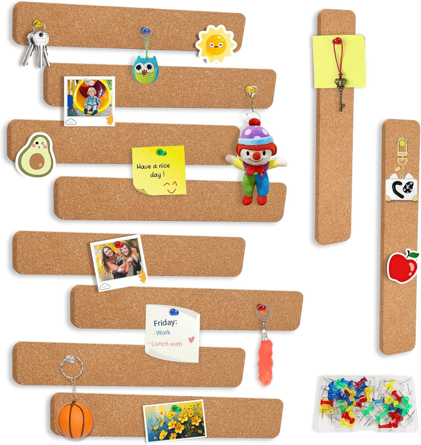 Self-Adhesive Cork Board Tiles Hexagonal Cork Board Mini Wall Bulletin ...