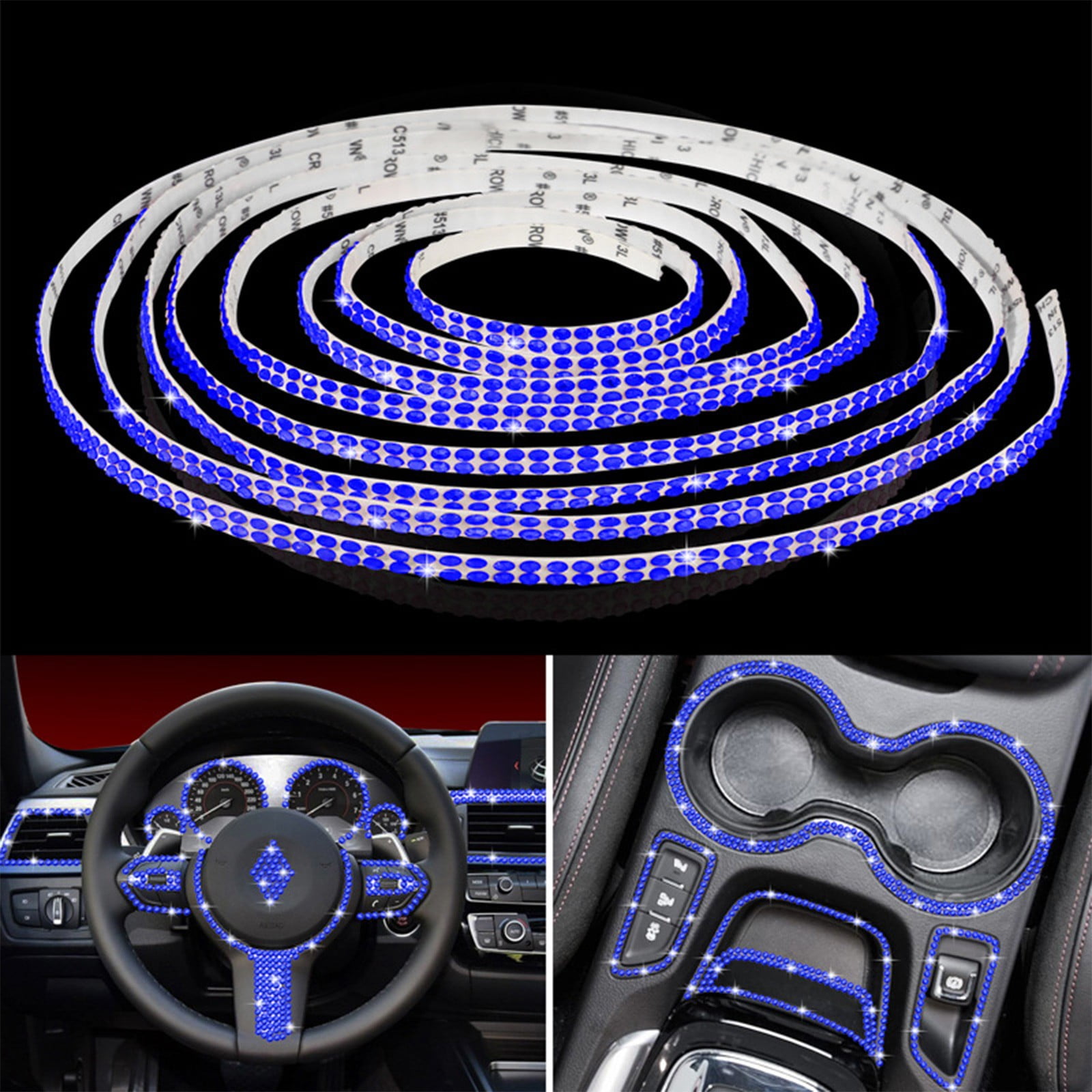 Self-Adhesive Crystal Car Sticker Shiny Rhinestone Decoration Easy to ...