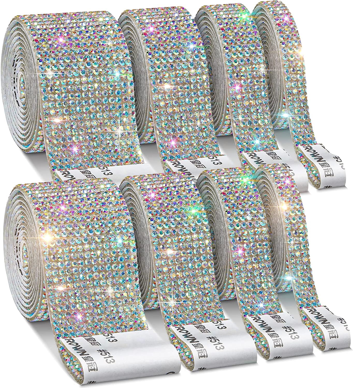 Self Adhesive Crystal Rhinestone Diamond Ribbon 8 Rolls 0.9cm Wide ...