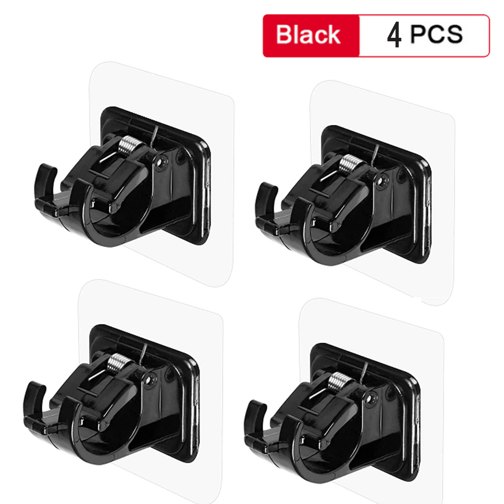 Self Adhesive Curtain Rod Bracket No Drill Drapery Hooks Holder Plastic ...