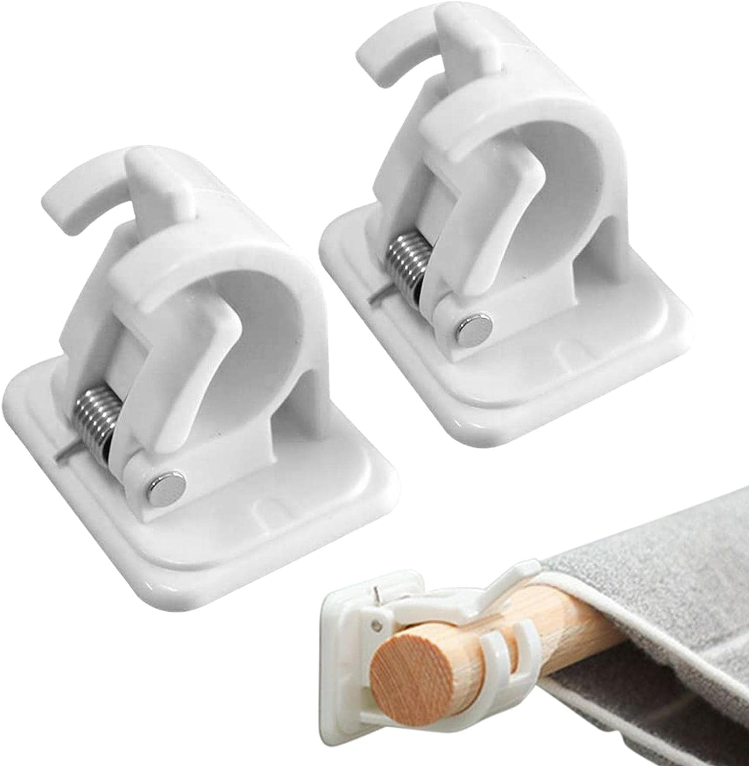 Self Adhesive Curtain Rod Brackets - Rod Holder for Curtain No Drill ...