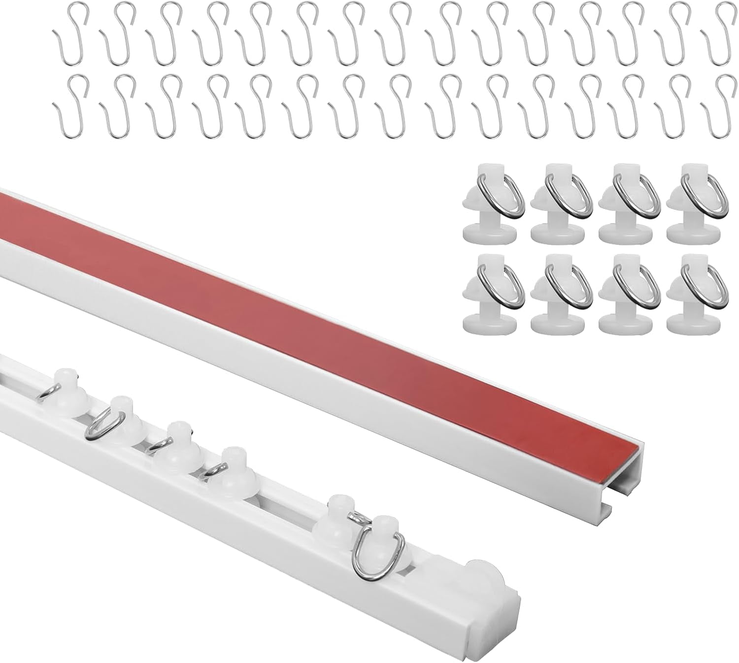 Self Adhesive Curtain Track,9.8FT Ceiling Curtain Track No Drill ...