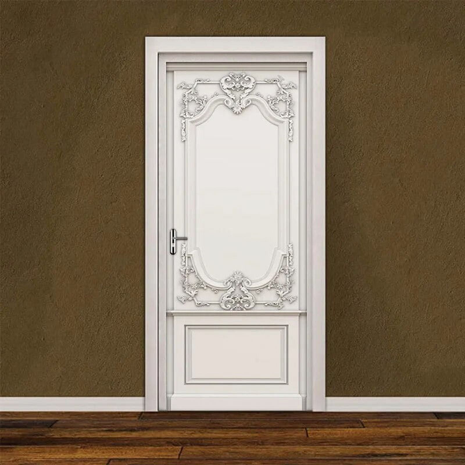 Self Adhesive Door Sticker Wallpaper 3D Relief Plaster Carved European ...