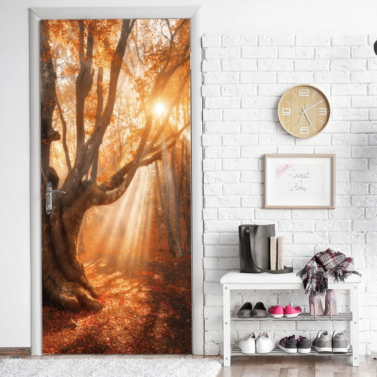 Self Adhesive Door Stickers 3D Wallpaper on The Door Wrap Wall Sticker ...